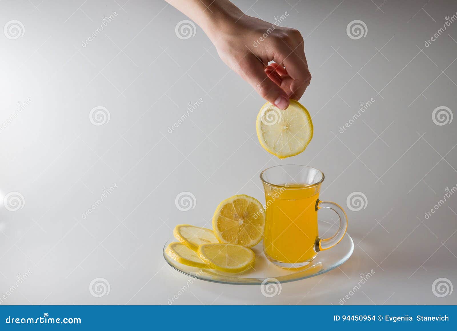 Cup with Orange Drink and Sliced Lemon Stock Photo - Image of ...