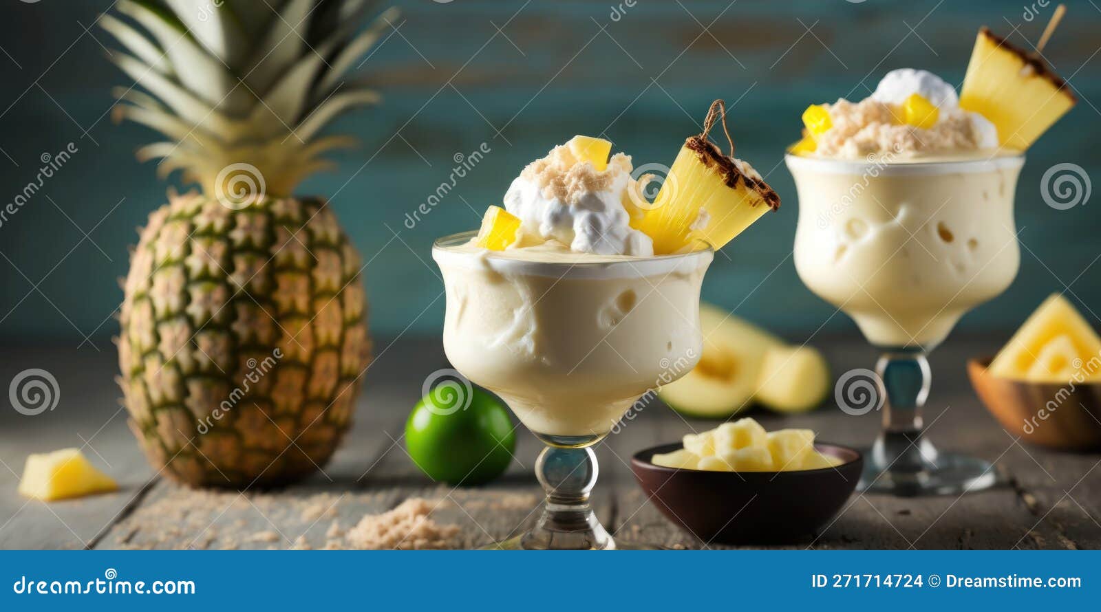 Cup with pina colada stock illustration. Illustration of cocktail ...
