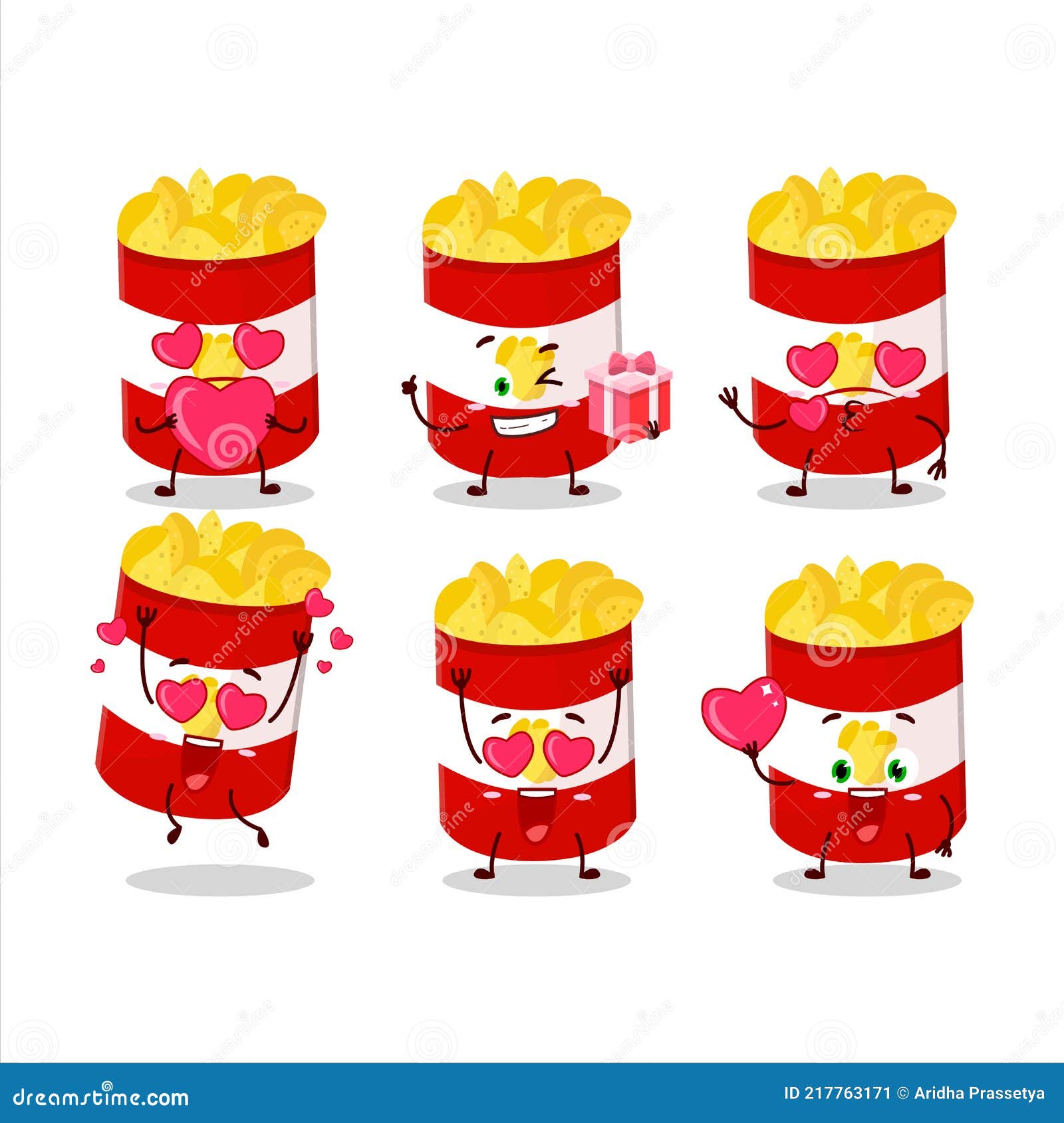 Cup of Potato Chips Cartoon Character with Love Cute Emoticon Stock ... Cup of Potato Chips Cartoon Character with Love Cute Emoticon Stock ...