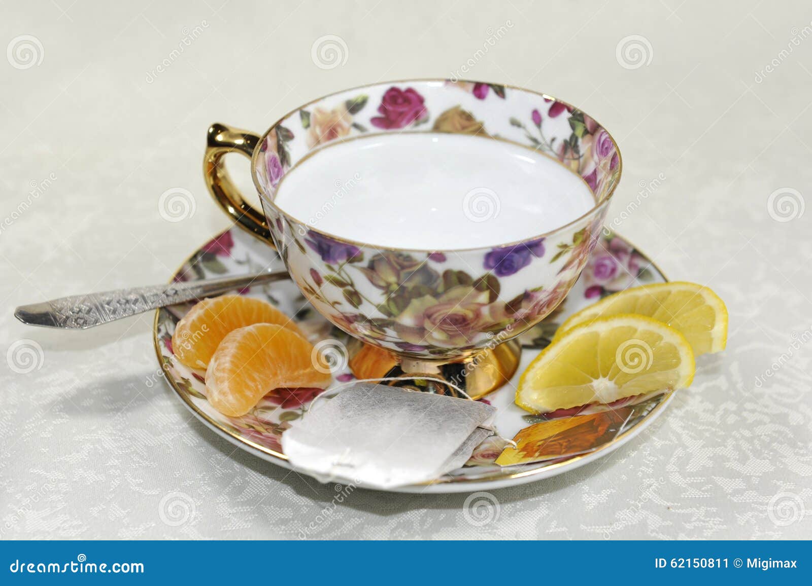 Cup ready to make tea stock image. Image of spoon, hand - 62150811