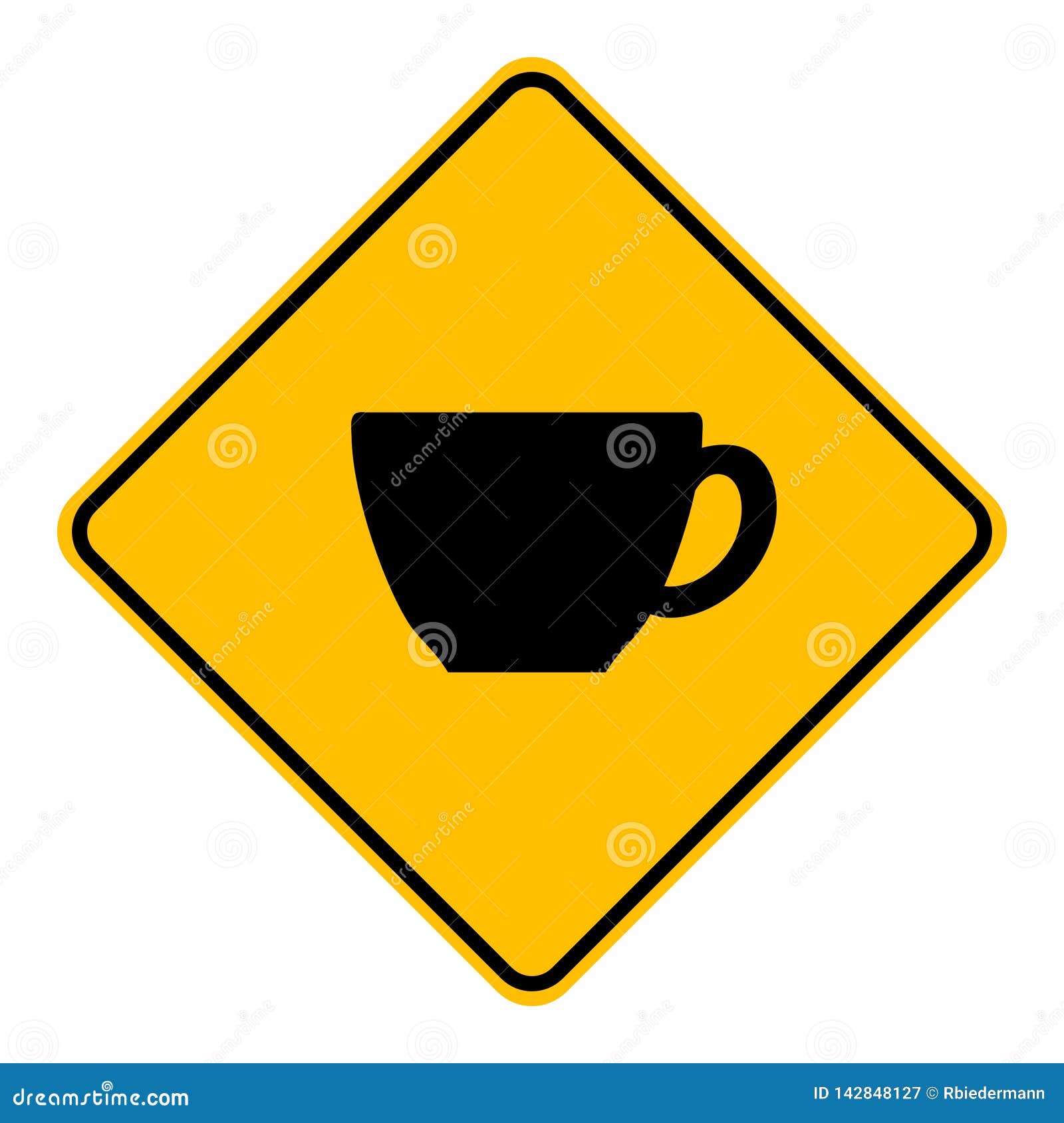 Cup and road sign stock vector. Illustration of coffee - 142848127