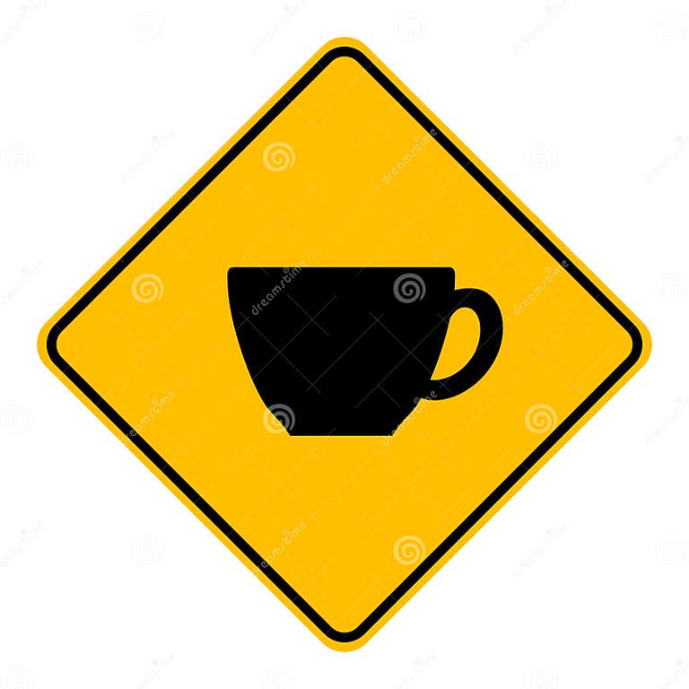 Cup and road sign stock vector. Illustration of coffee - 142848127