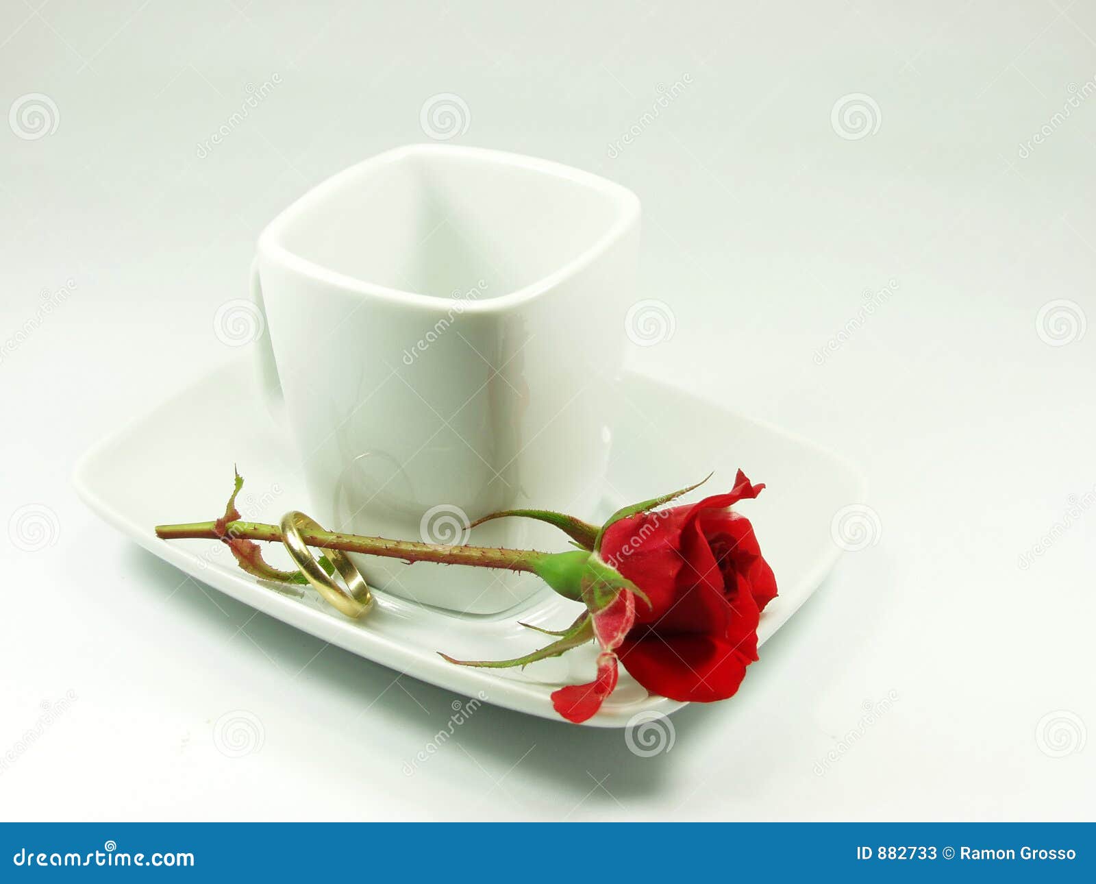 Cup and rose stock image. Image of stem, rose, married - 882733