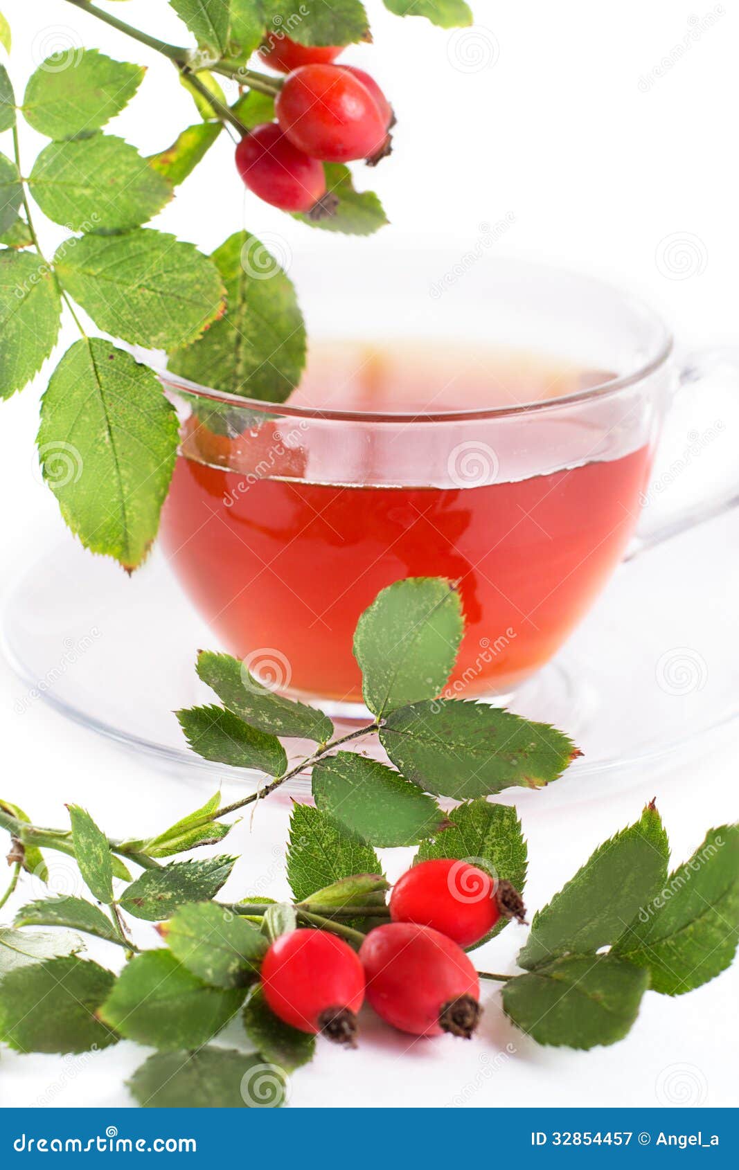 Cup of Rose Hip Tea and Berries Stock Image - Image of nature, herbal ...