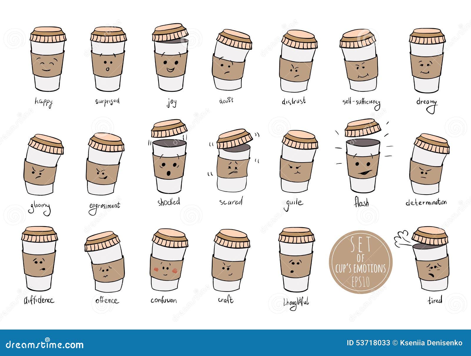 Cup s emotions stock vector. Illustration of guile, isolated - 53718033