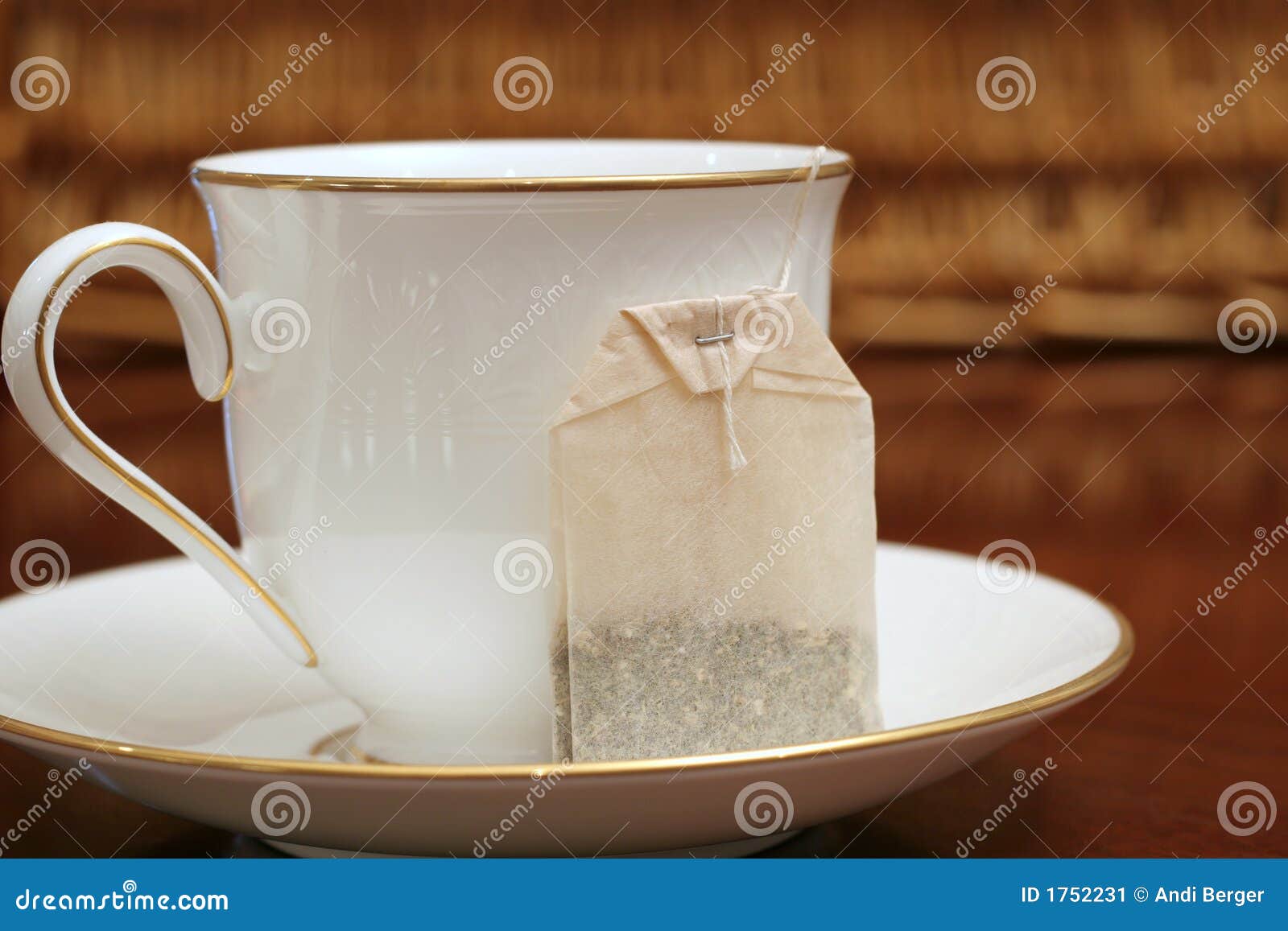 Cup saucer & tea bag stock image. Image of espresso - 1752231