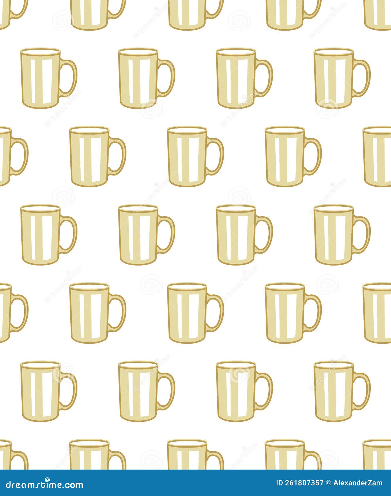 Cup seamless pattern stock vector. Illustration of drink - 261807357