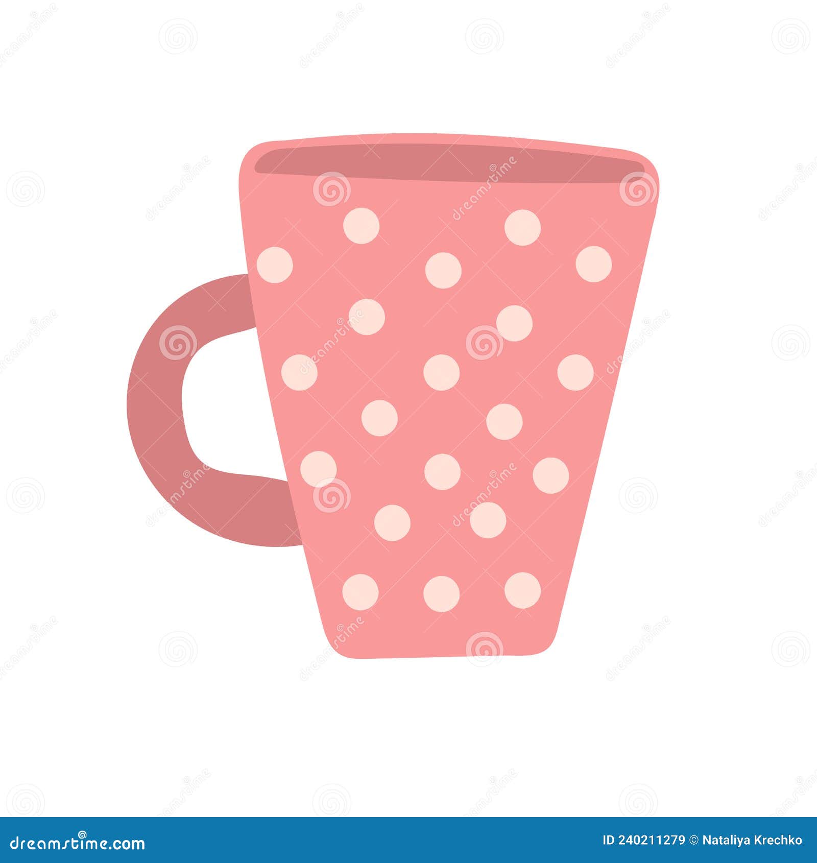 Cup. Simple Cartoon Drawing of a Vector Cup. Close-up. Stock Vector ...