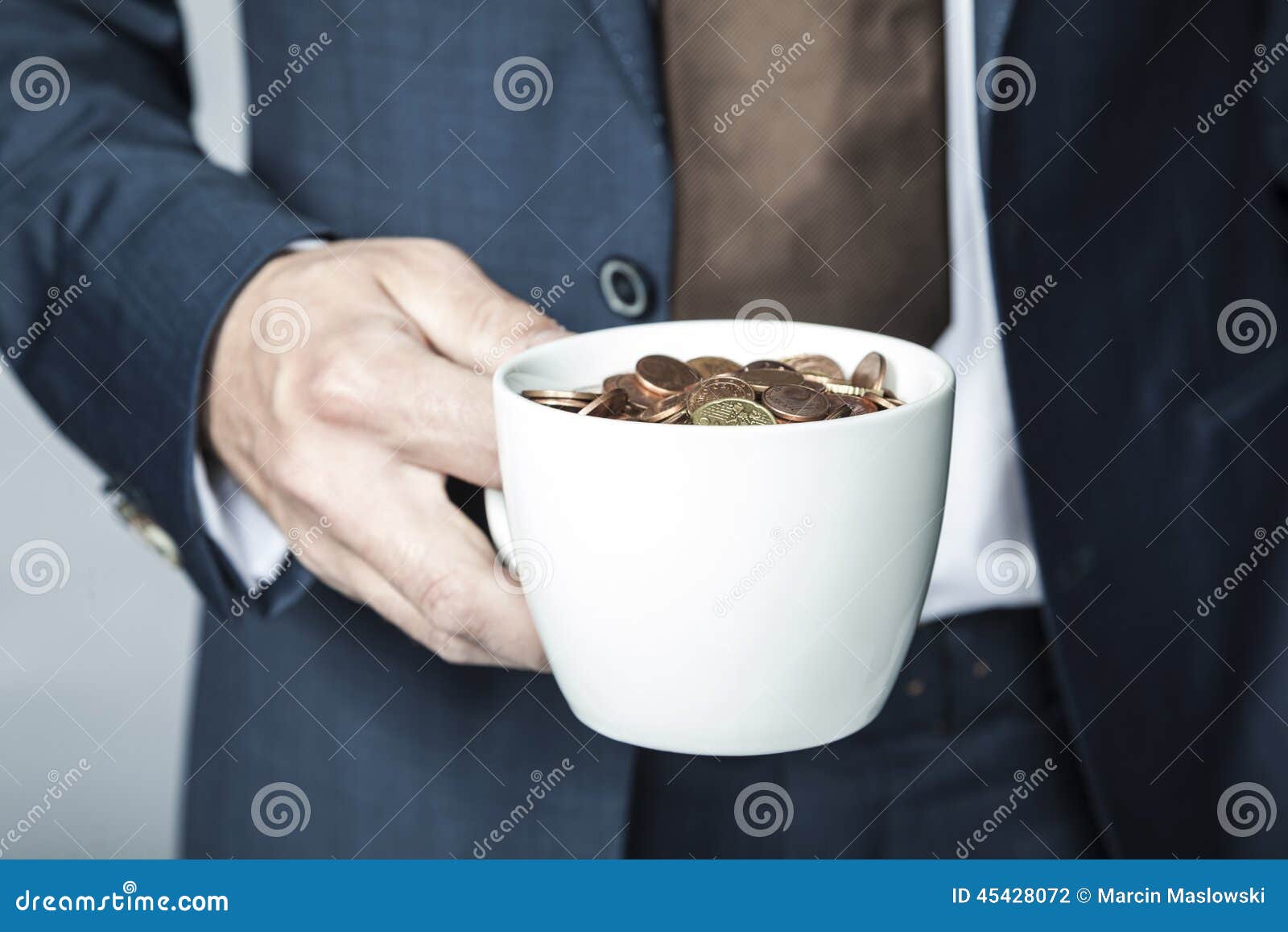 Cup of small coins stock photo. Image of home, fight - 45428072