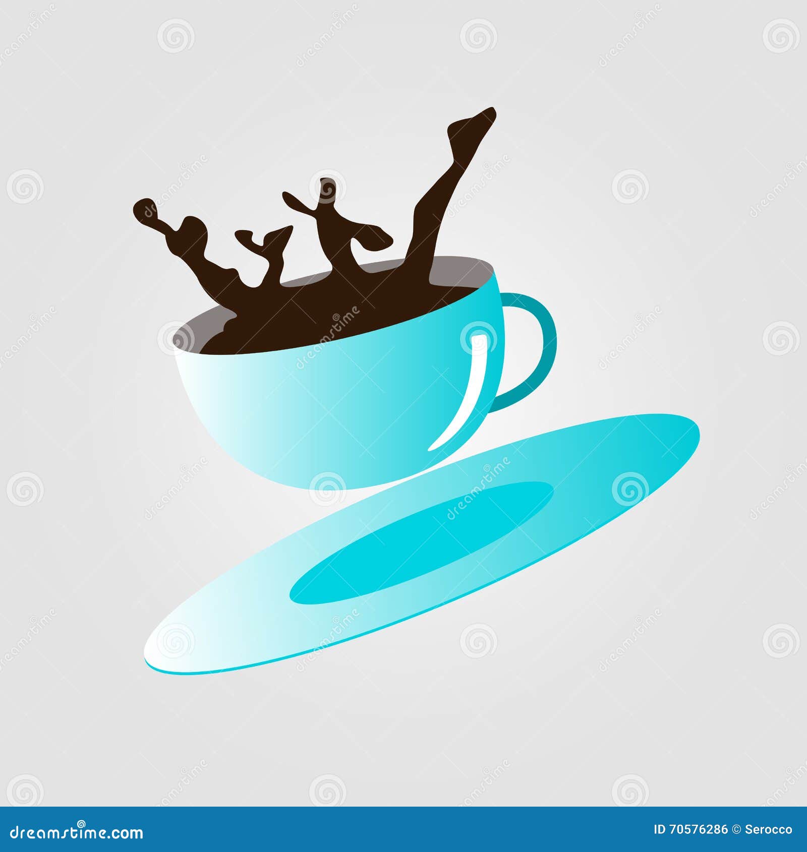 Cup that spill hot coffee. stock vector. Illustration of vector - 70576286