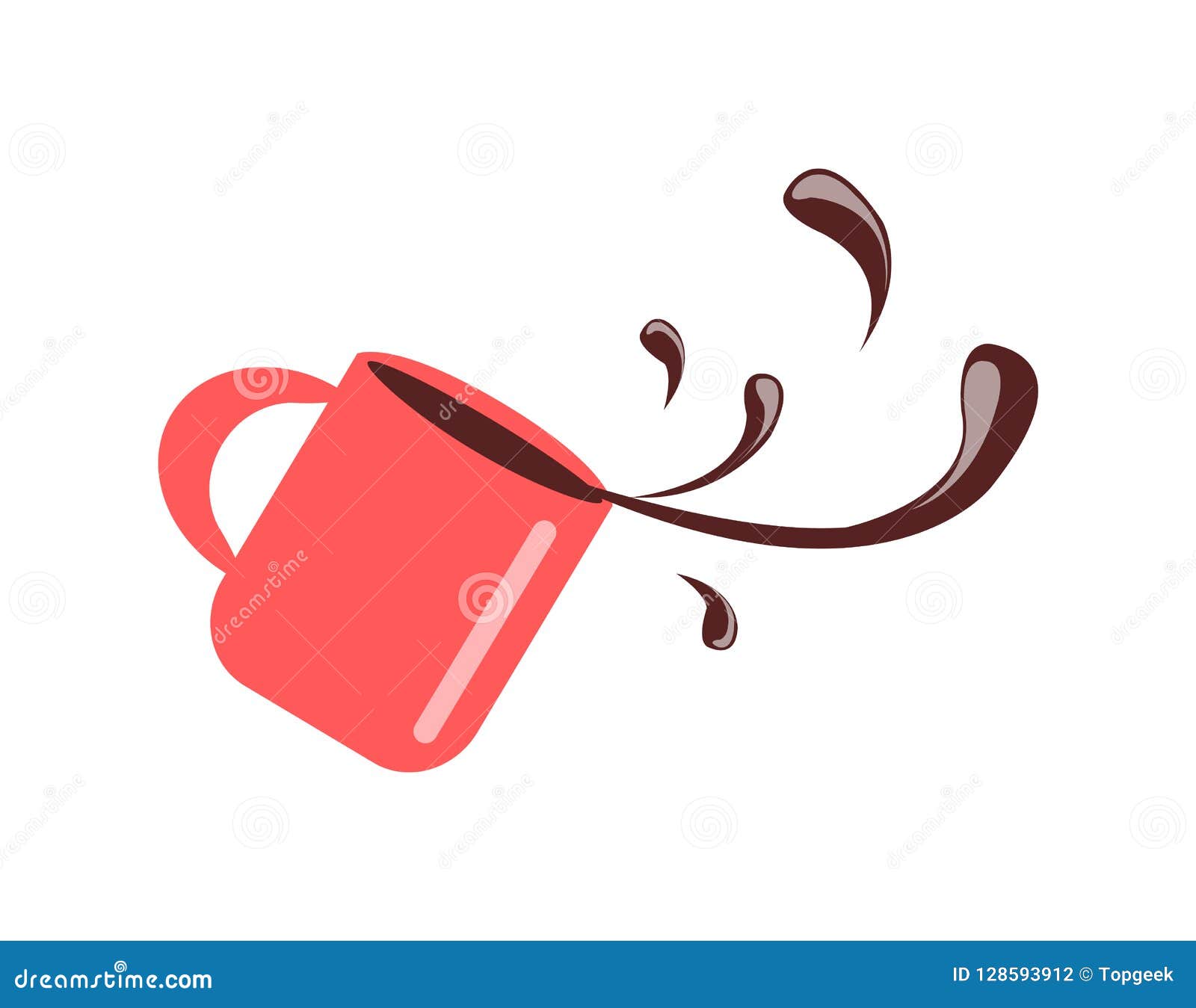 Cup with Coffee Spilling, Vector Illustration Stock Vector ... Cup with Coffee Spilling, Vector Illustration Stock Vector ...
