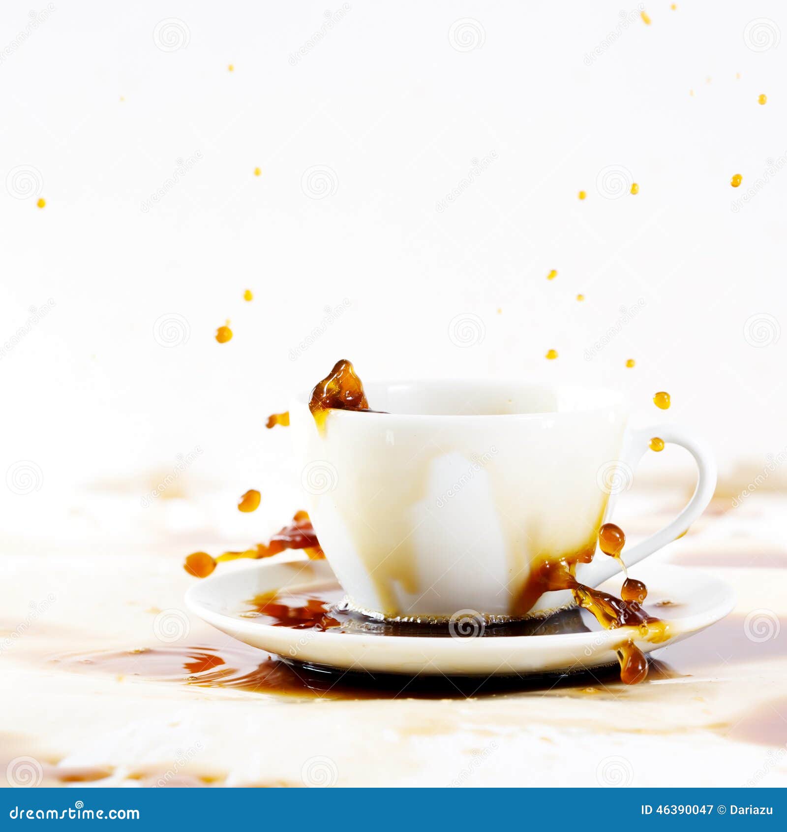Cup of Spilling Coffee Creating Beautiful Splash Stock Image - Image of ...