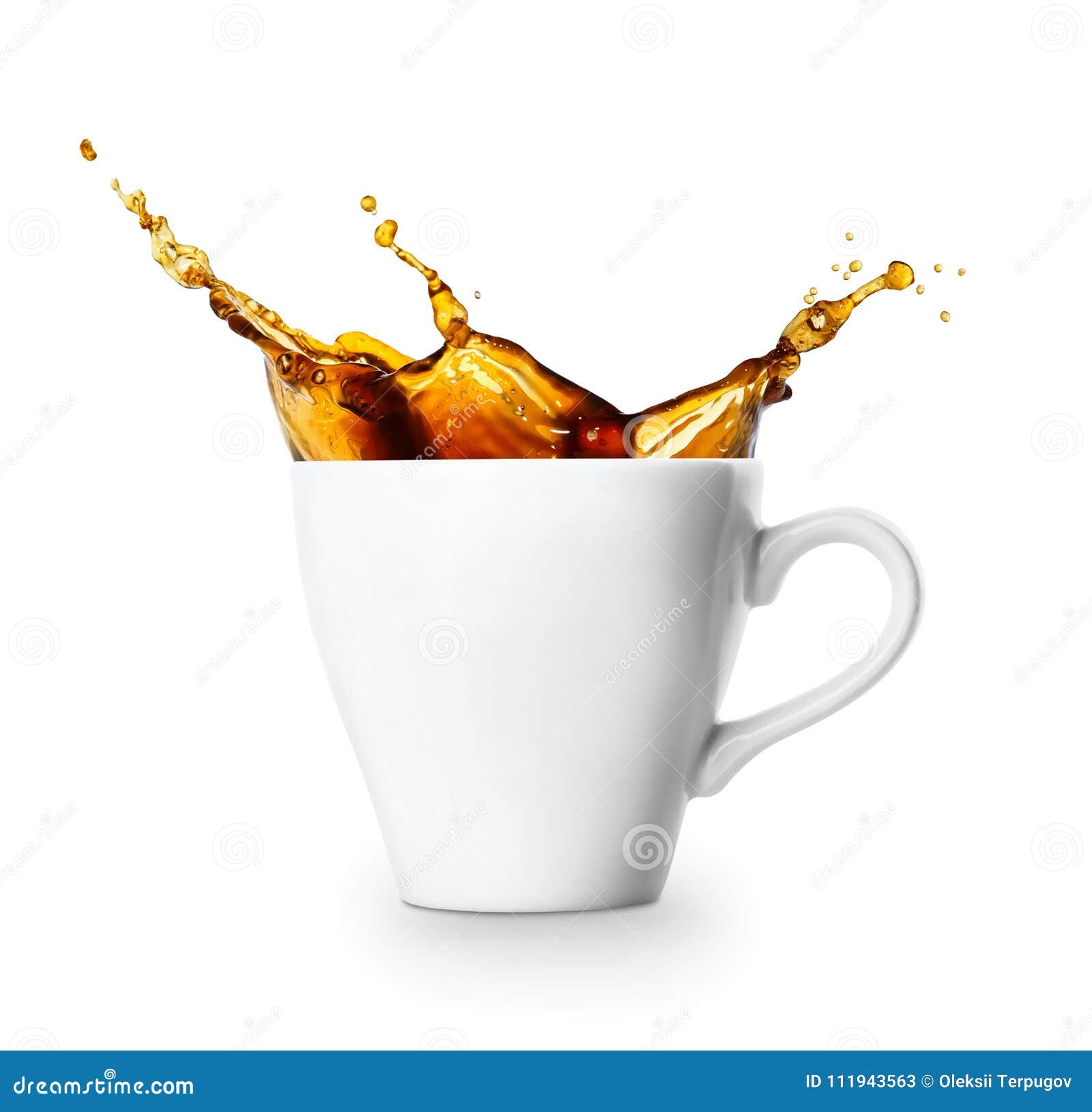Cup of spilling coffee stock image. Image of pour, flow - 111943563