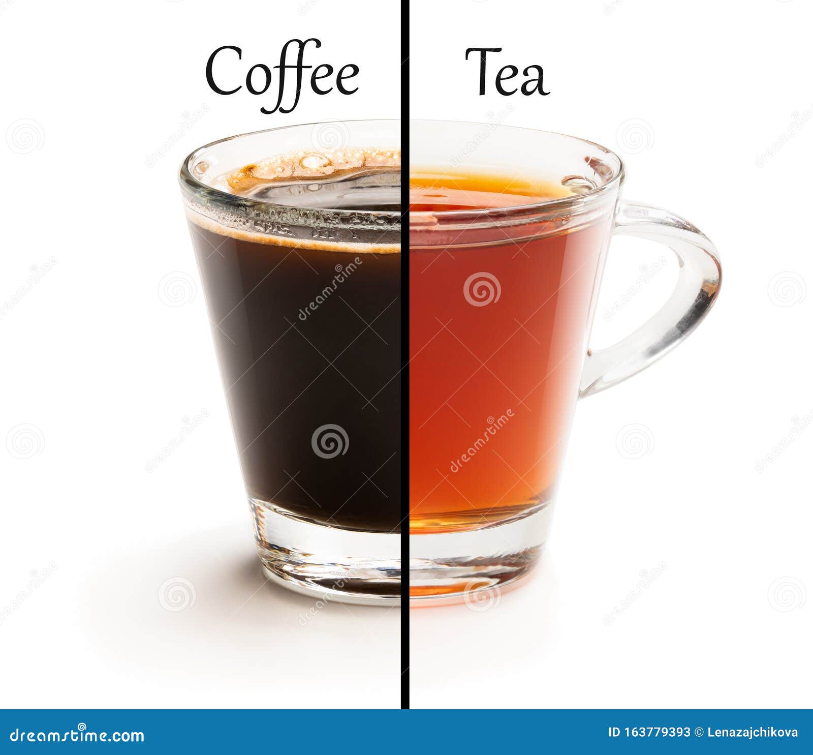 Cup Split in Half. Tough Choice Tea Vs Coffee Concept Stock Image ...