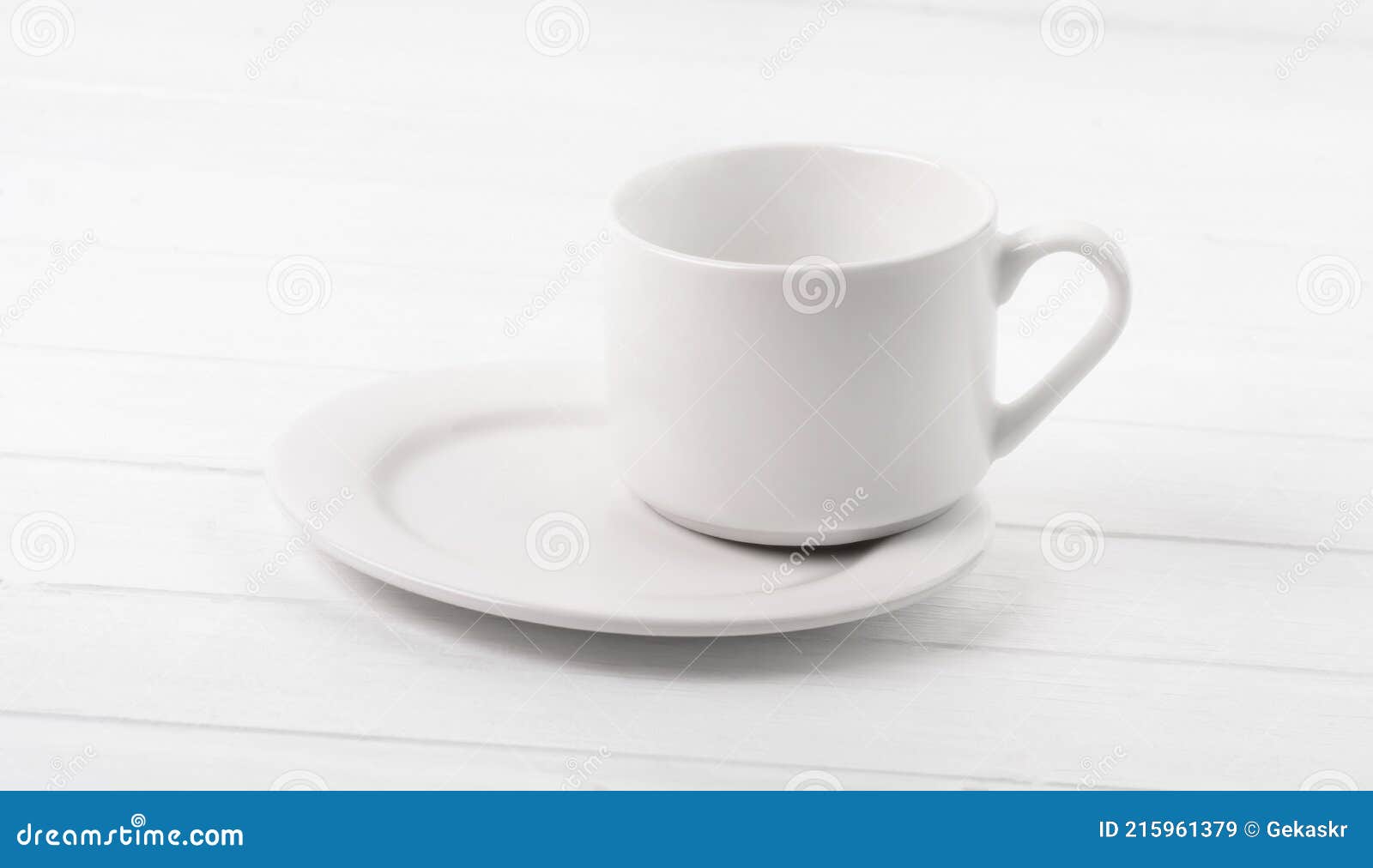 Cup standing on plate stock image. Image of items, blank - 215961379