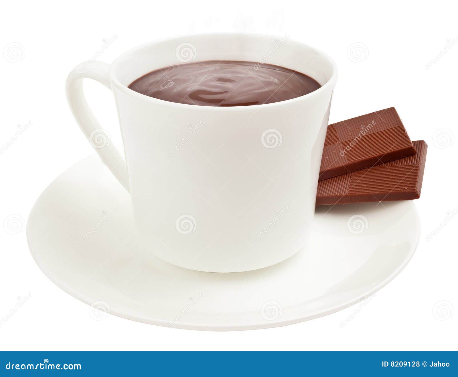 Cup of Steaming Hot Cocoa with Chocolate Squares Stock Photo - Image of ...