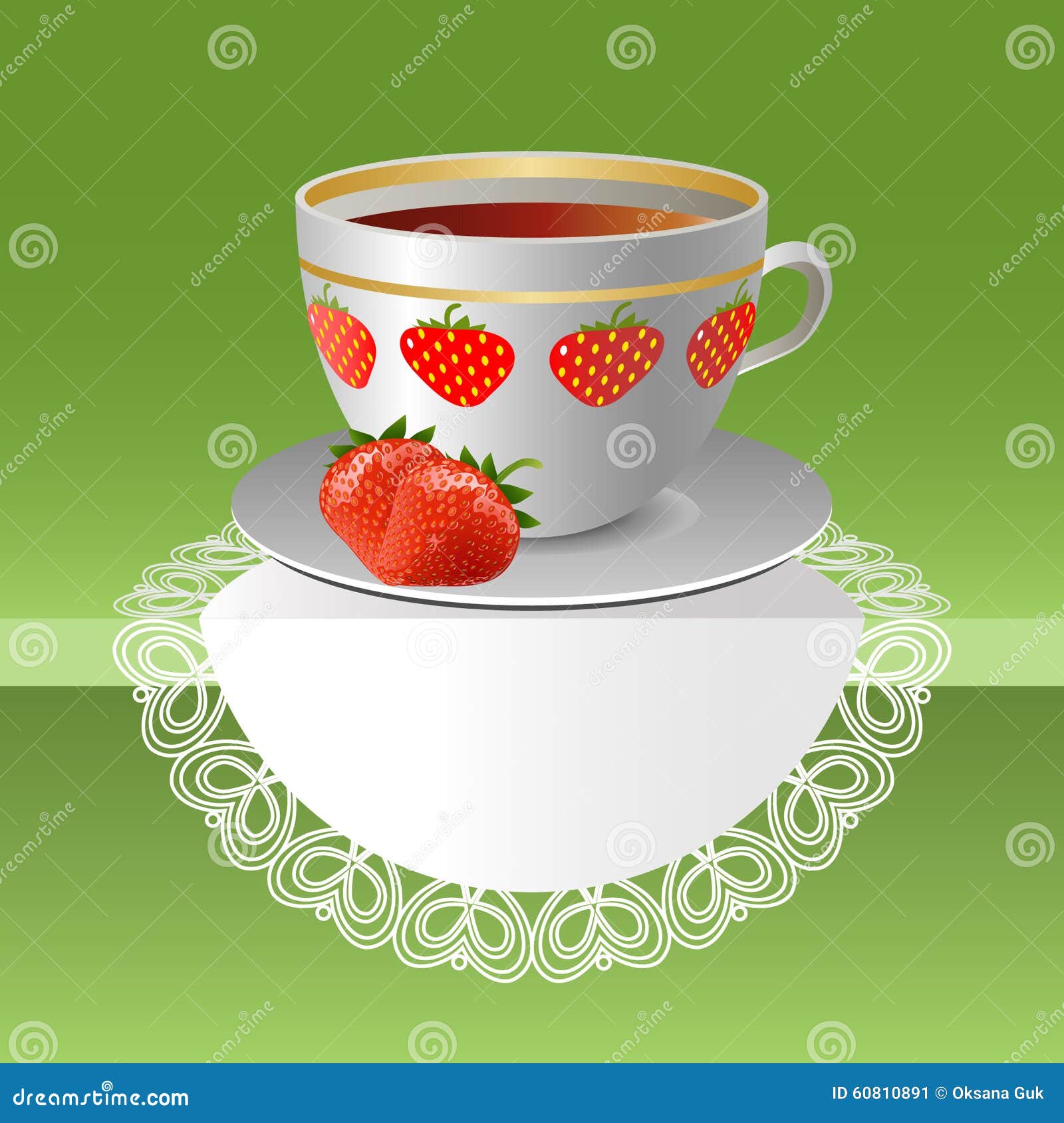 Strawberry tea clipart