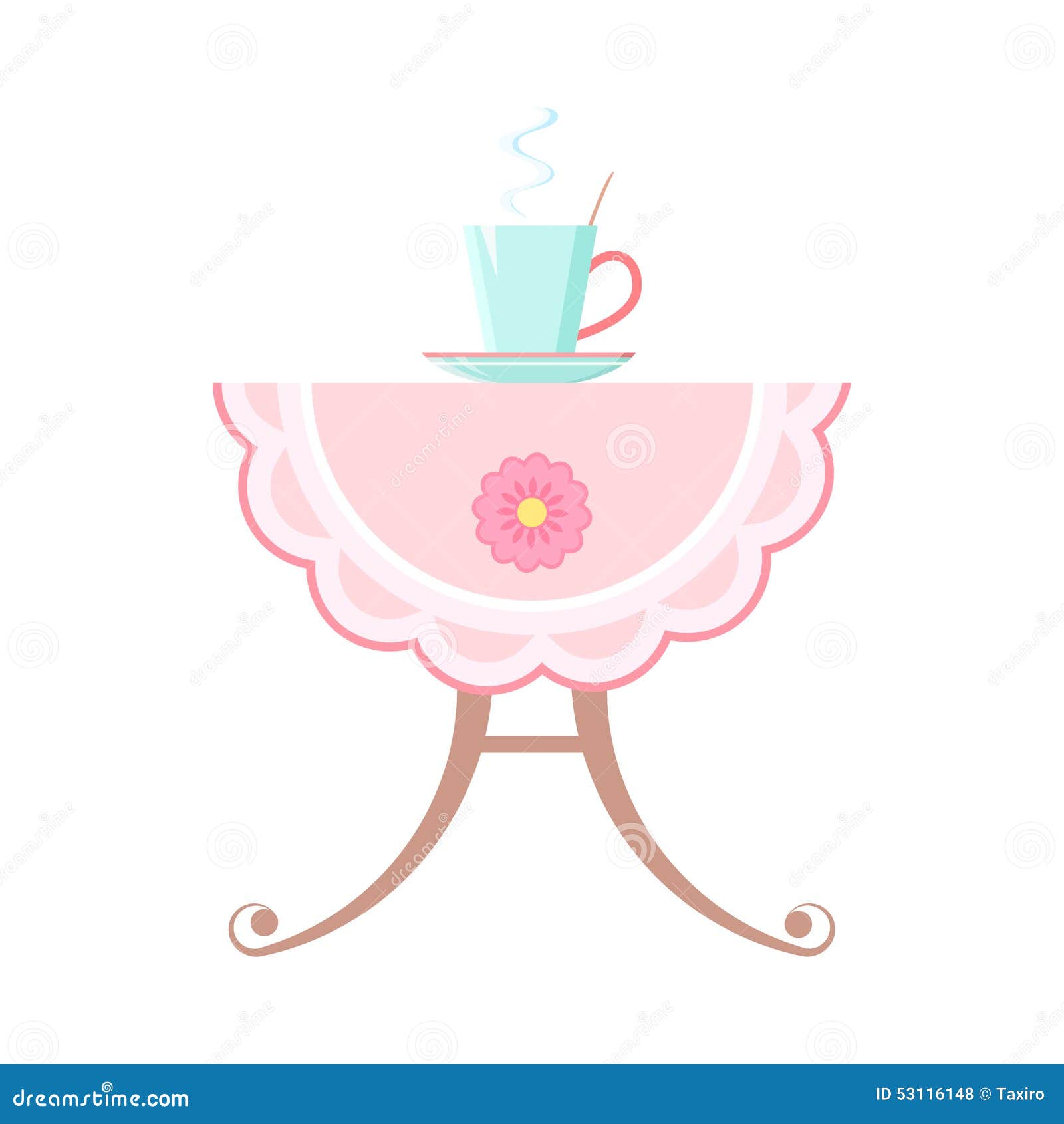 Cup on the table stock vector. Illustration of flat, colorful - 53116148