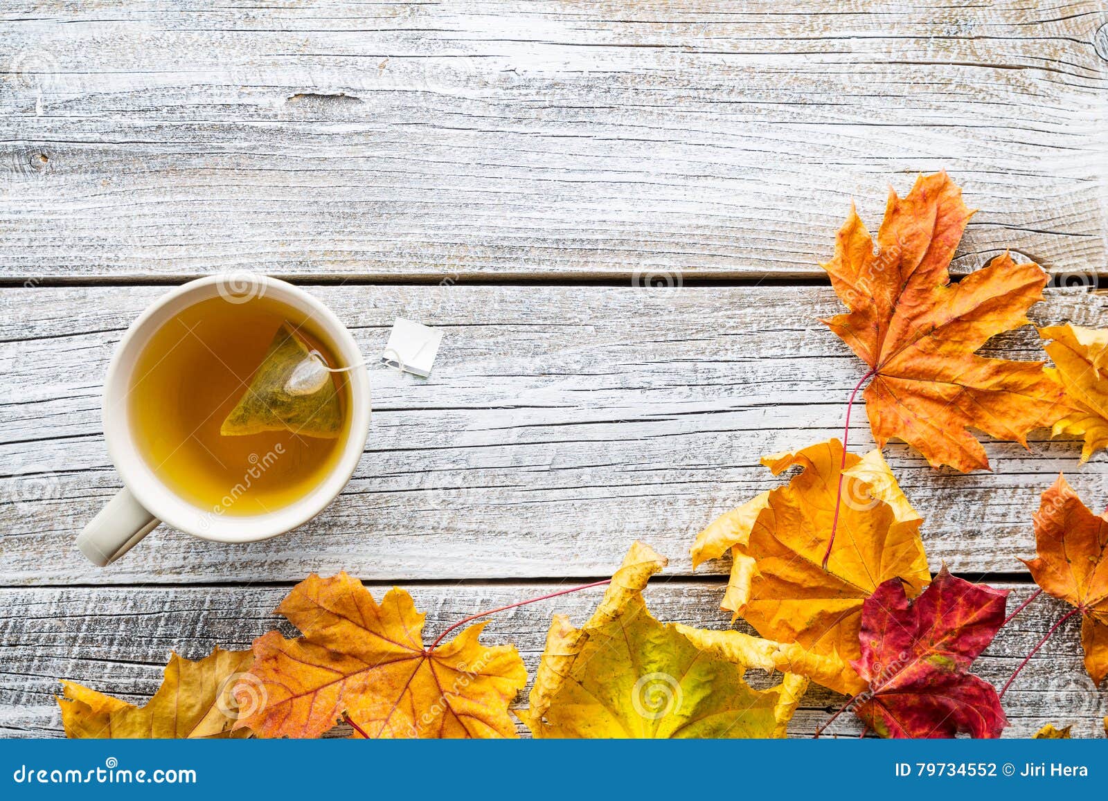 Cup of Tea with Autumn Leaves. Stock Photo - Image of autumn, october ...