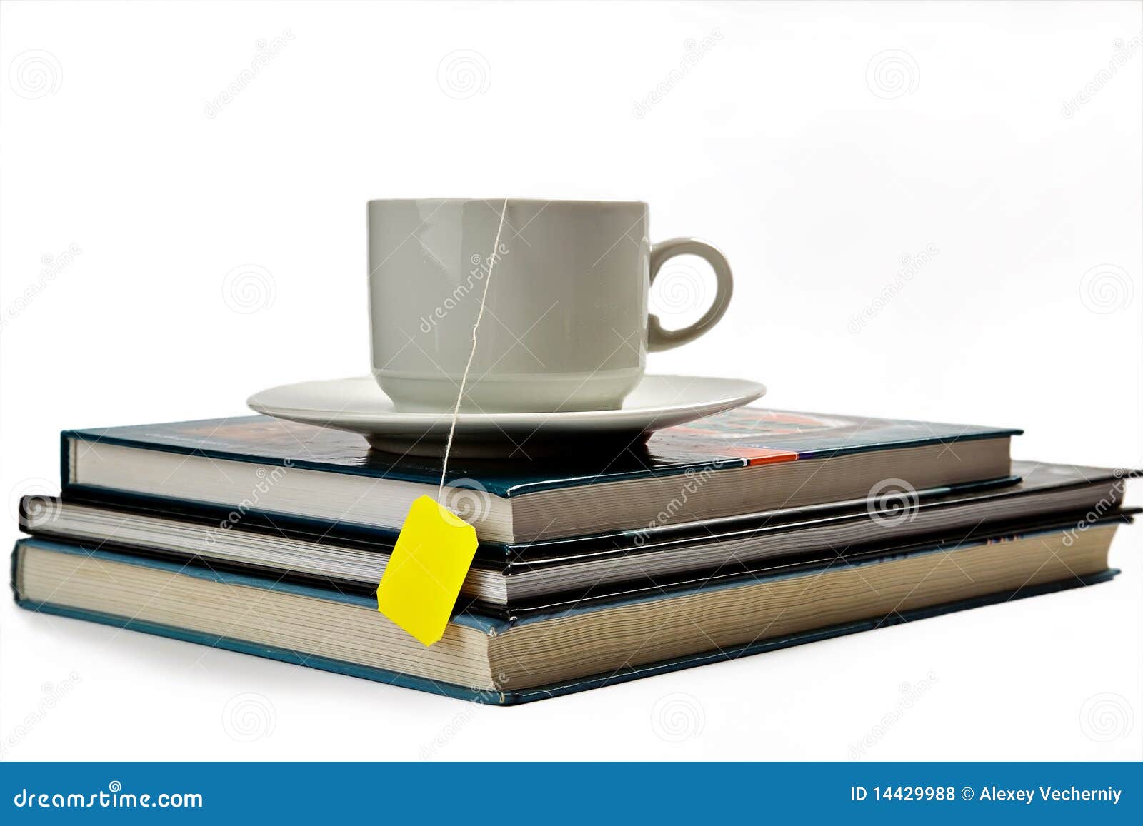 A cup of tea and books stock photo. Image of color, background - 14429988