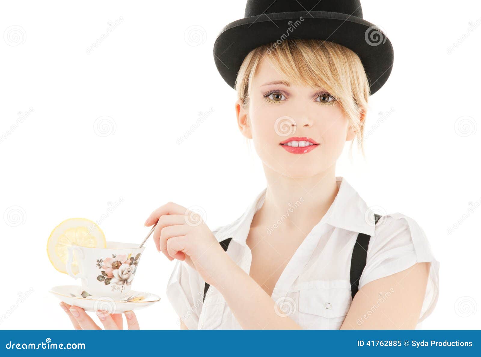 Cup of tea stock image. Image of girl, female, caucasian - 41762885