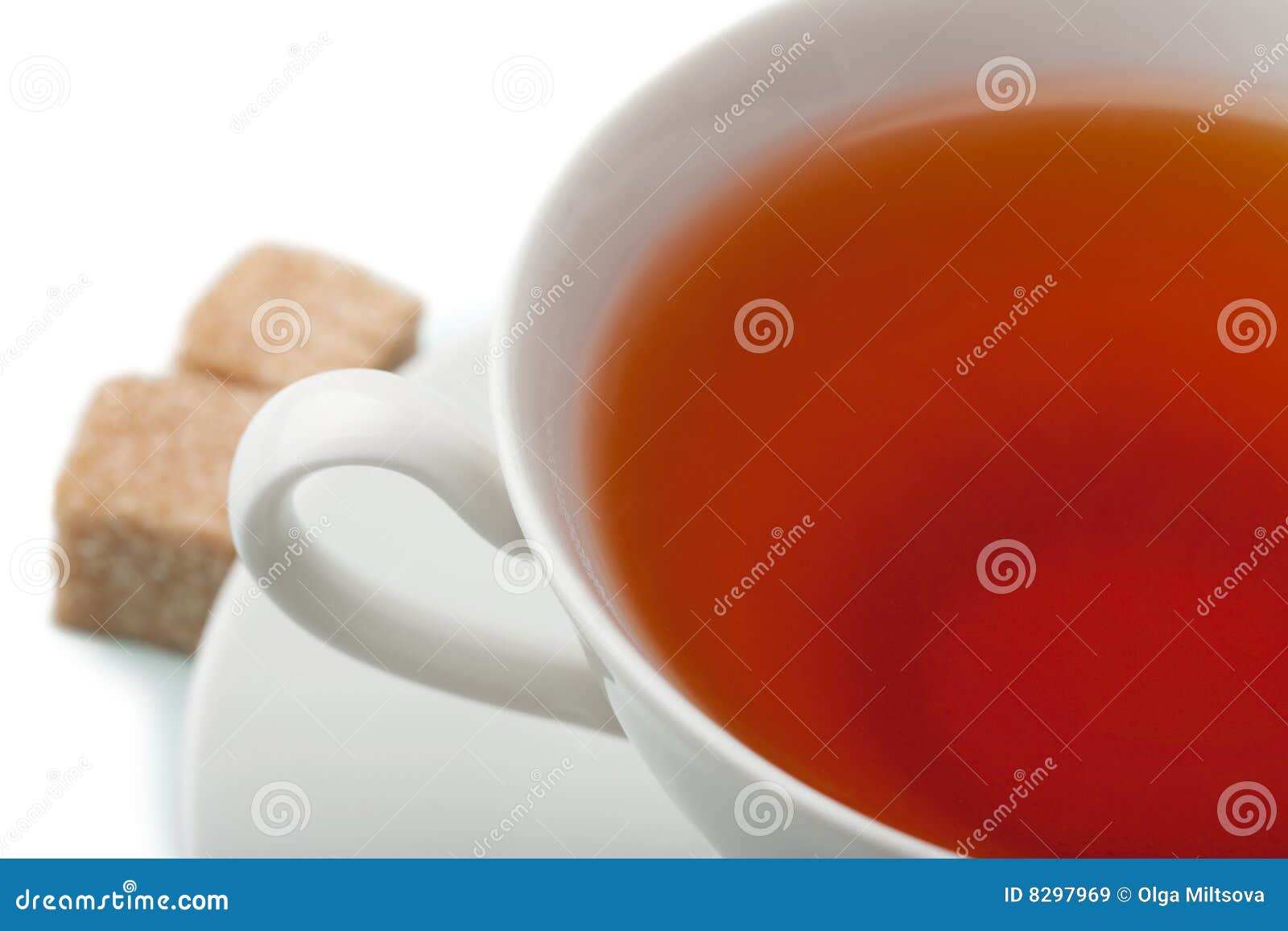 Cup of Tea with Brown Sugar Isolated Stock Image - Image of refreshment ...