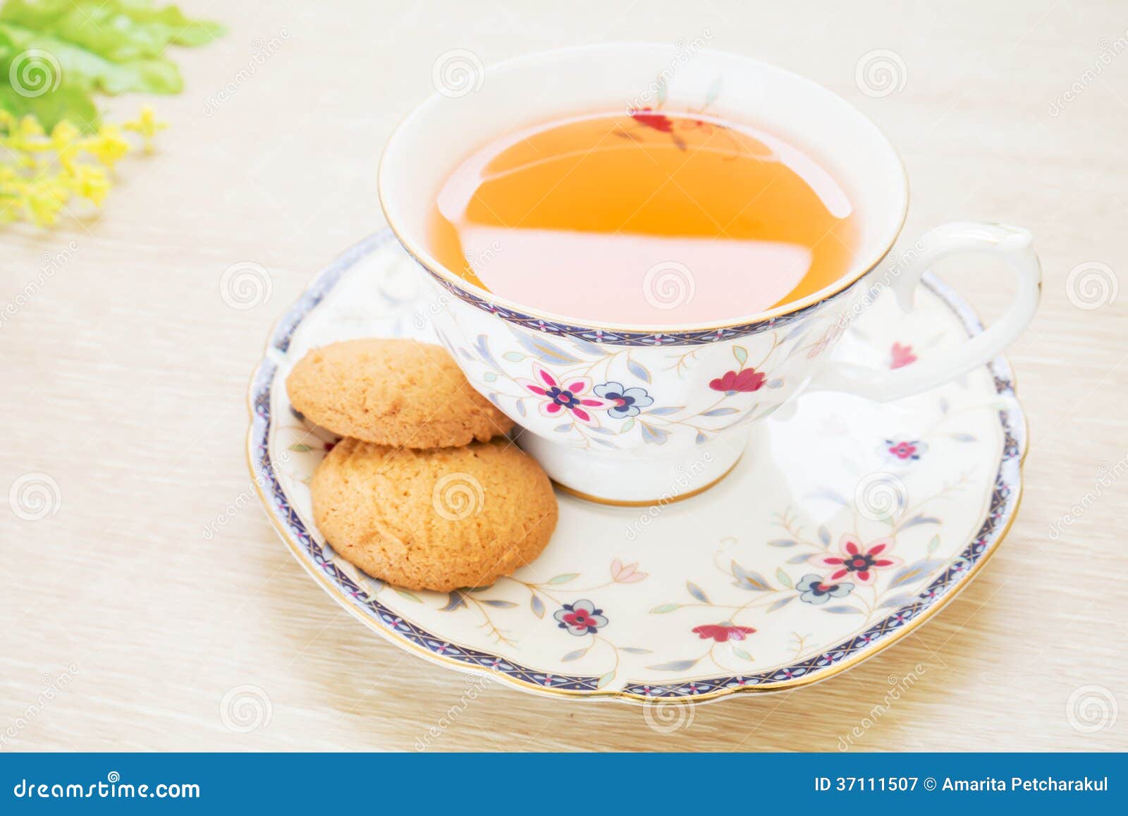 Cup of Tea and Butter Cookies Stock Image - Image of butter, herbal ...