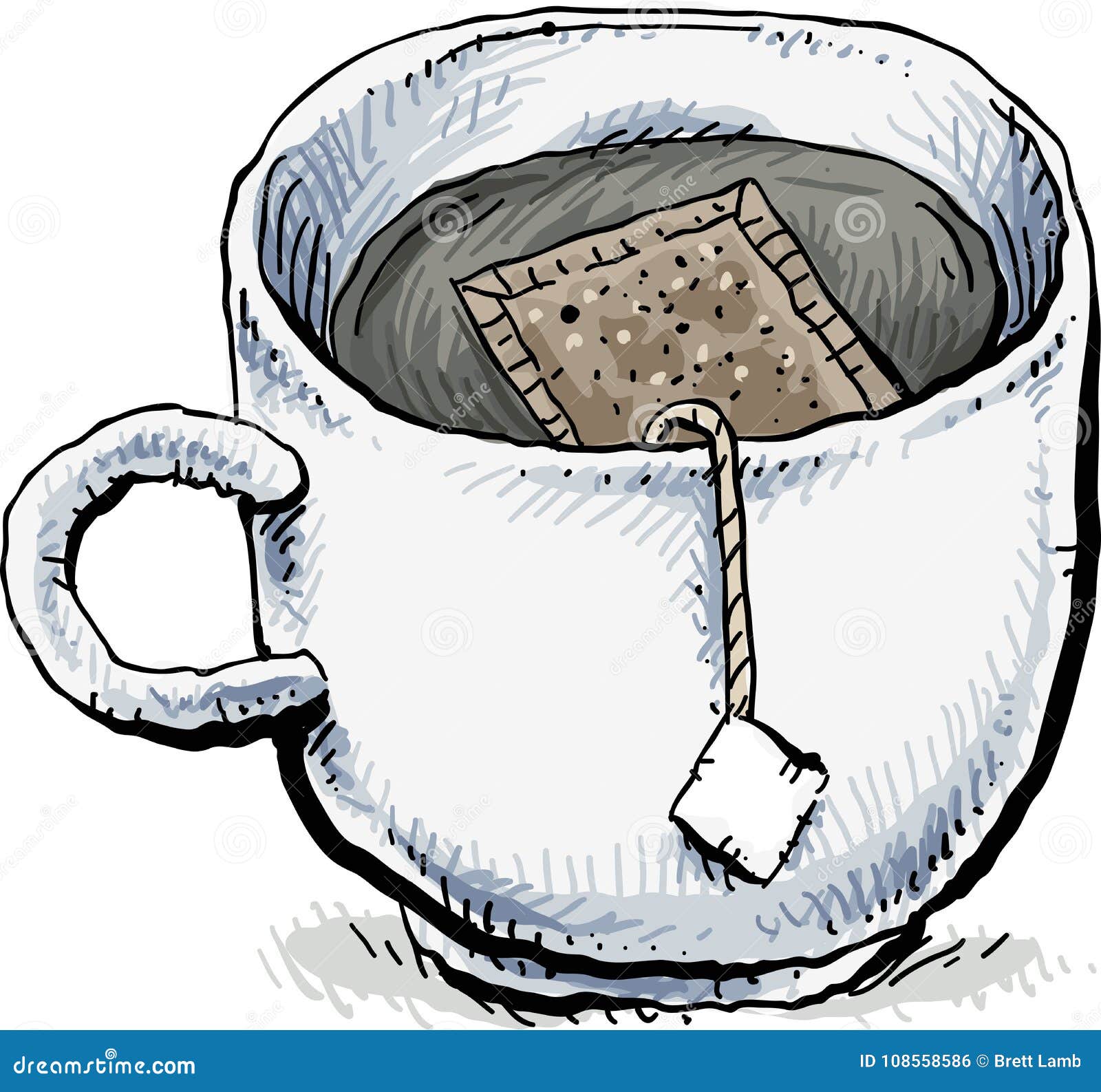 Cup of Tea stock vector. Illustration of cartoon, ceramic - 108558586