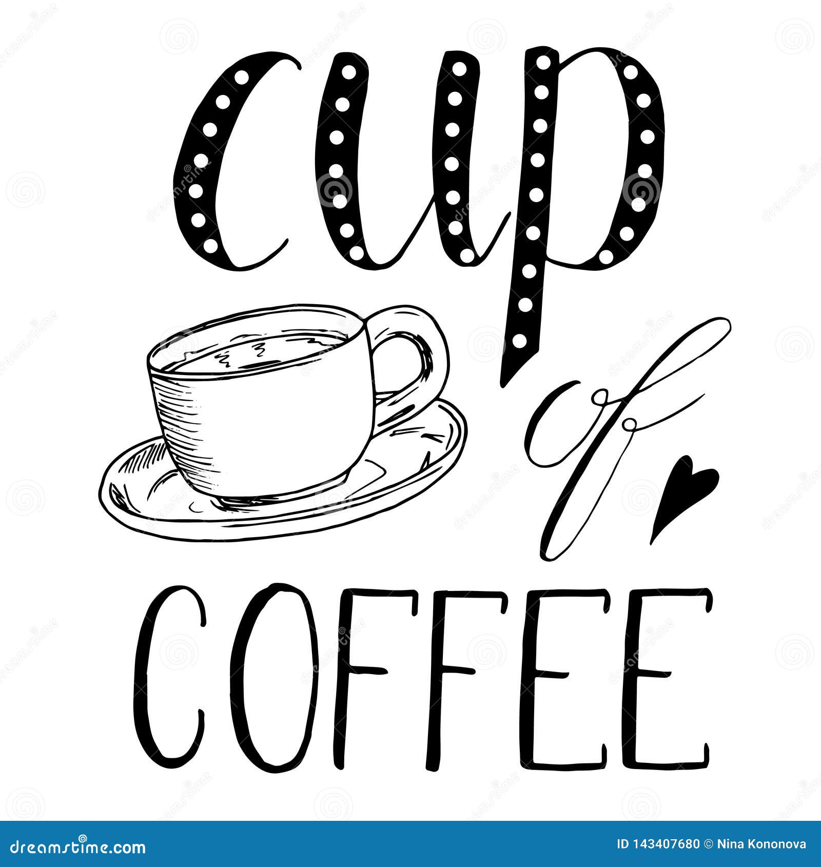 Cup Of Tea, Coffee. Hand Drawn Sketch Illustration On White Background ...