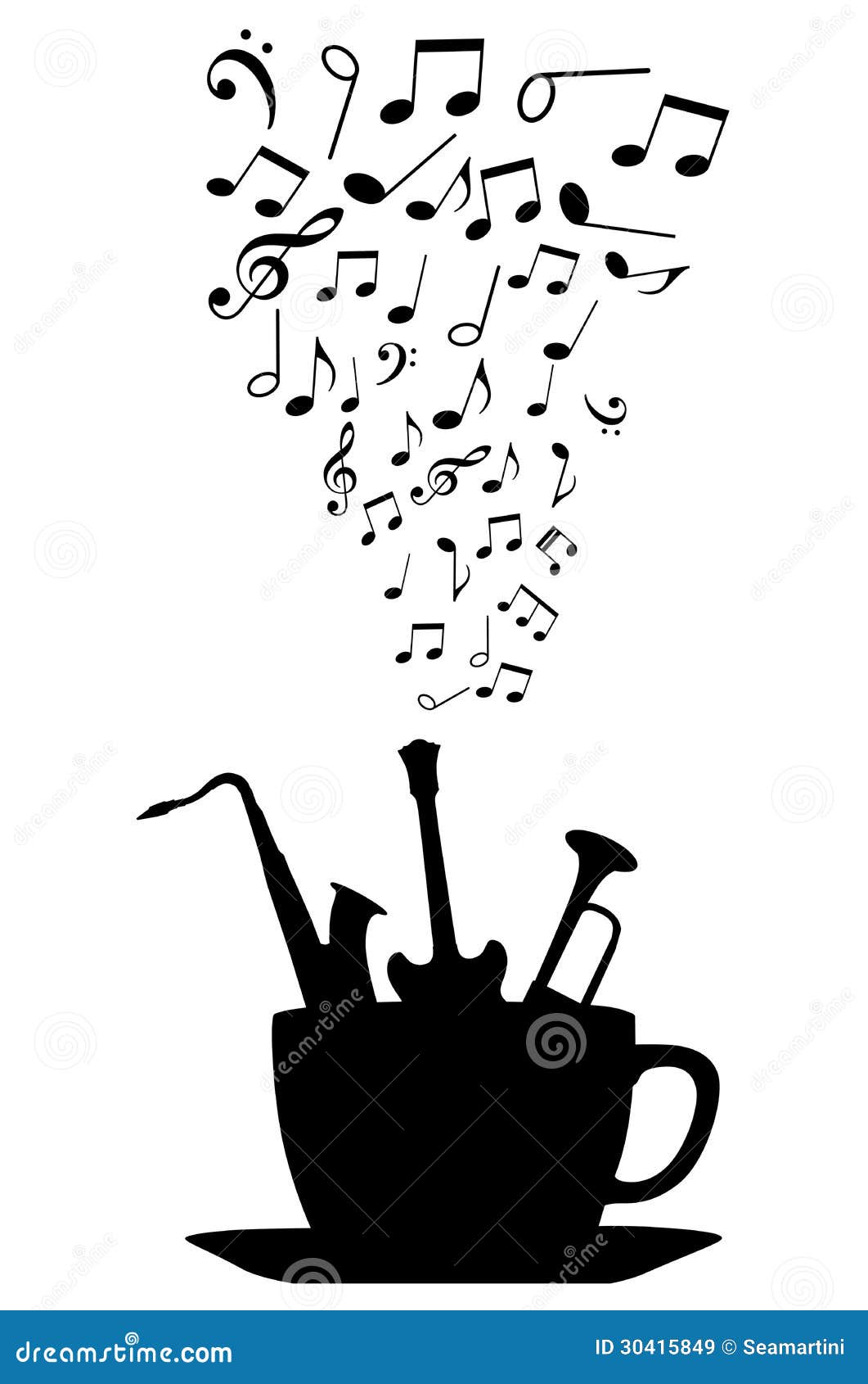 Cup Coffee Musical Notes Stock Illustrations – 52 Cup Coffee Musical ...