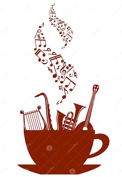 Musical Cup of Tea or Coffee Stock Vector - Illustration of brown ...