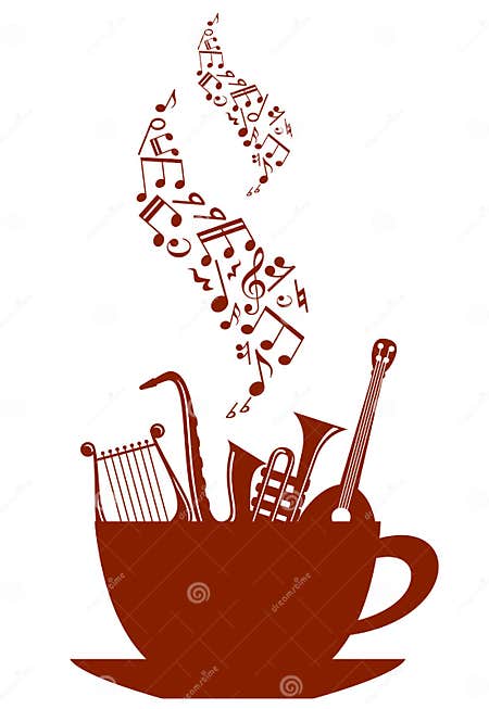 Musical Cup of Tea or Coffee Stock Vector - Illustration of brown ...