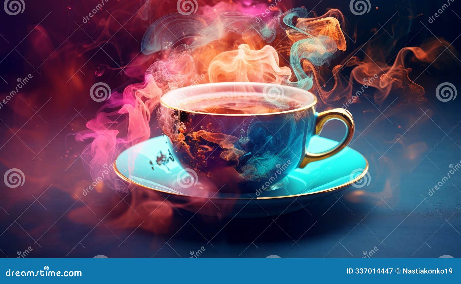 Colorful Steam Exhaled From The Vape With A Smooth Transition Of Color ...