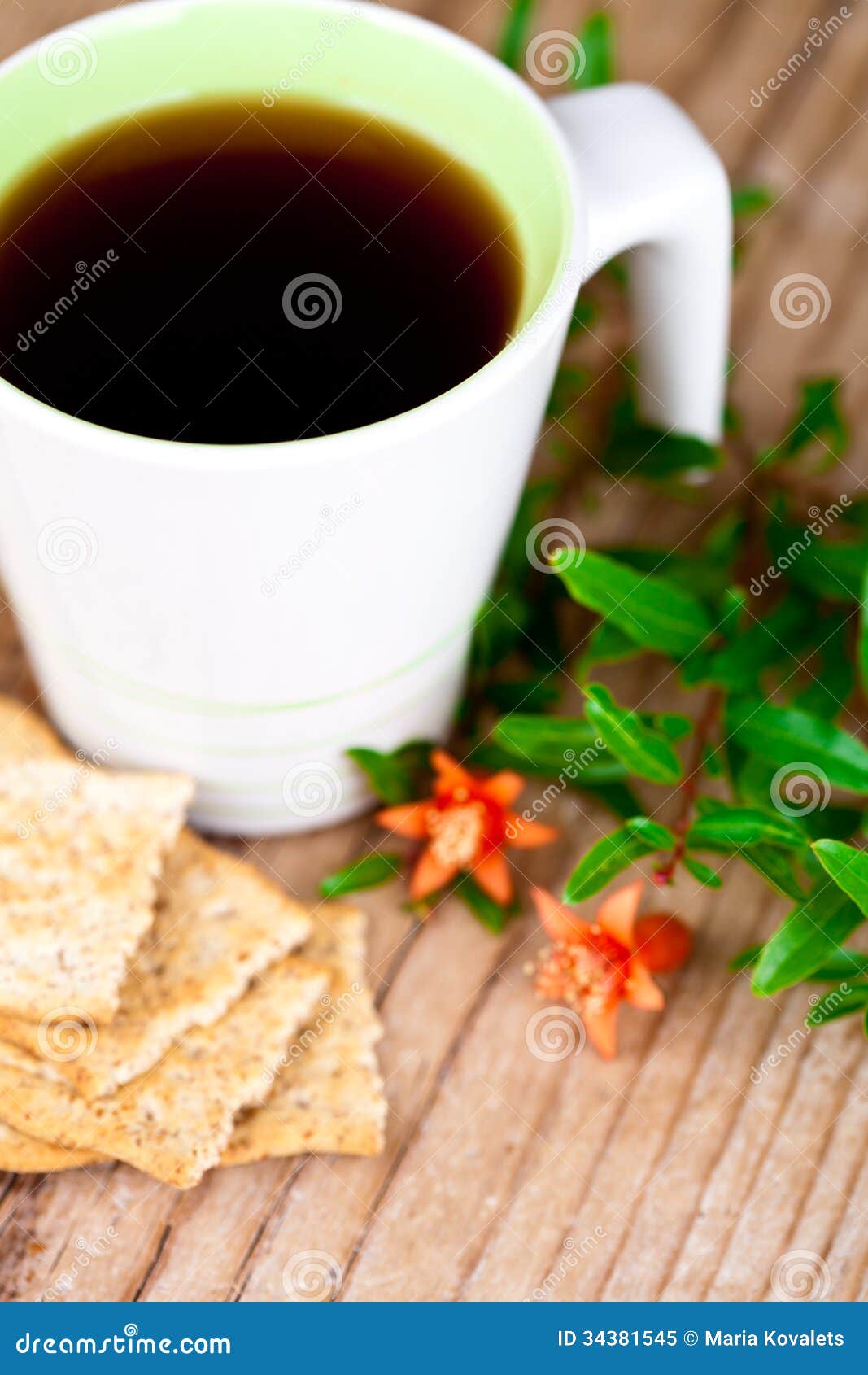 Cup of Tea and Crackers for Breakfast Stock Image - Image of cake ...