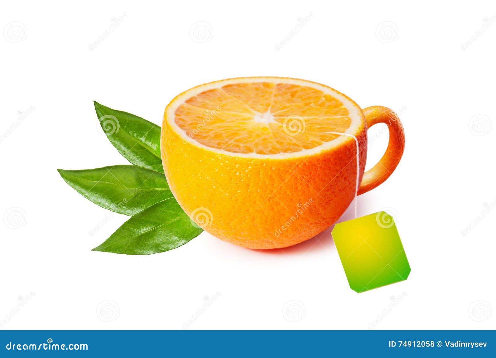 Cup of Tea in the Form of Orange Isolated on White Stock Photo - Image ...