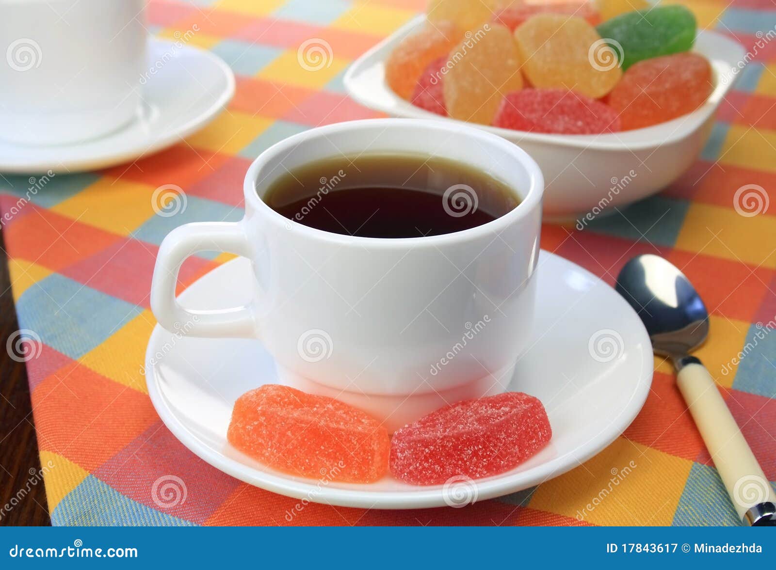 Cup Of Tea And Fruit Candy. Stock Image - Image of breakfast, time ...