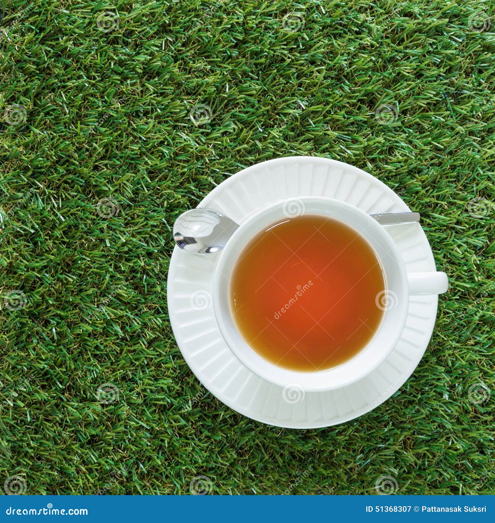 A Cup of Tea on the Grasses Background Stock Image - Image of healthy ...