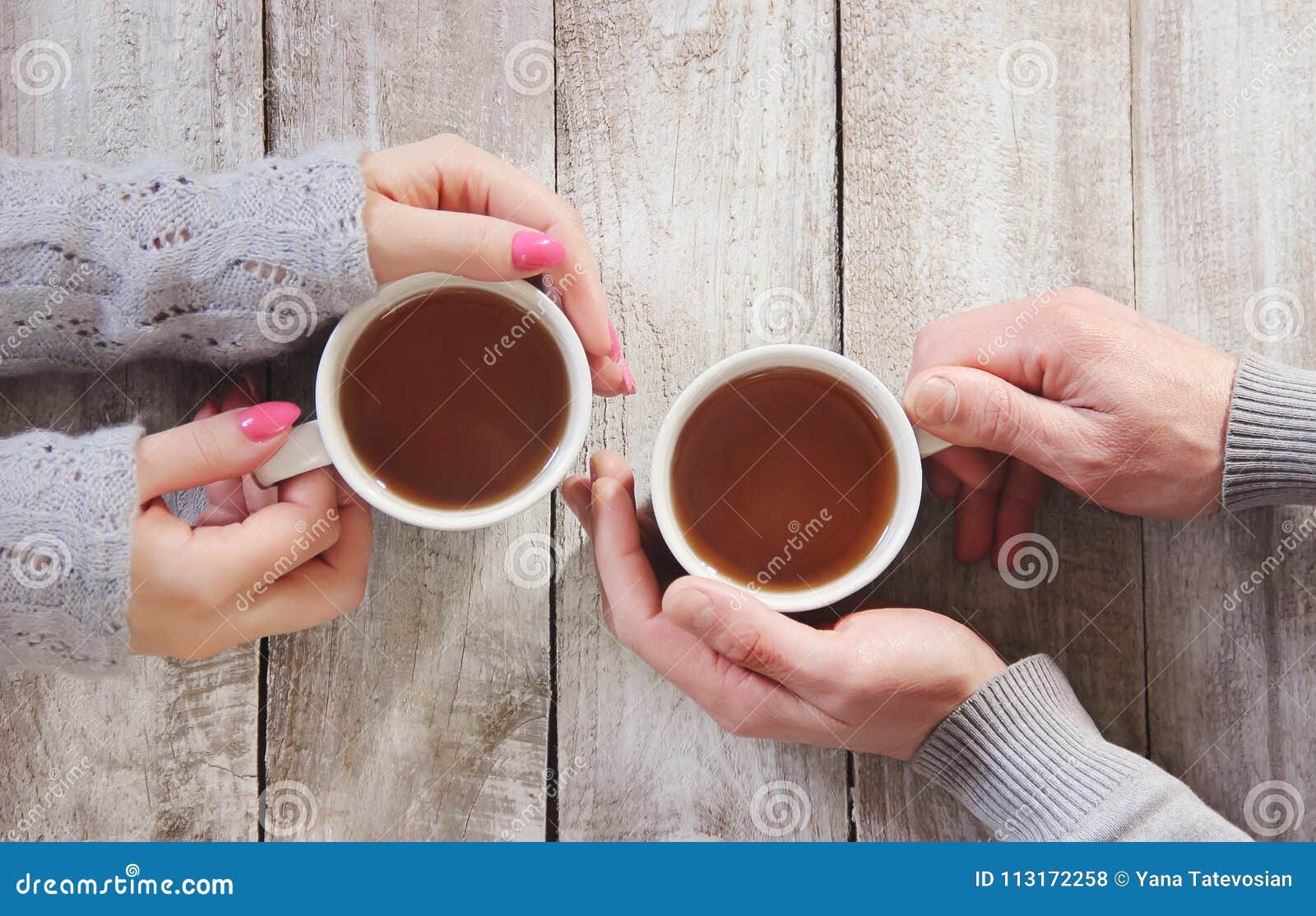 Cup of tea in hands. stock photo. Image of lover, communication - 113172258