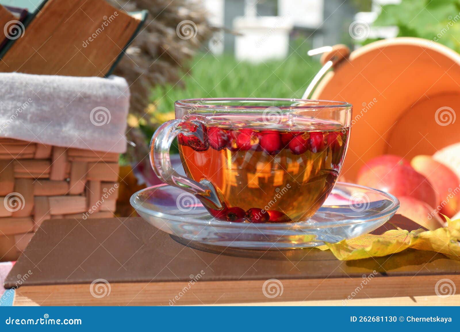 Cup of Tea with Hawthorn Berries Outdoors Stock Photo - Image of ...
