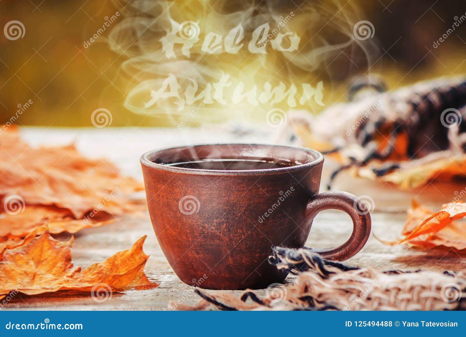 A Cup of Tea. Hello, Autumn. Selective Focus. Stock Photo - Image of ...