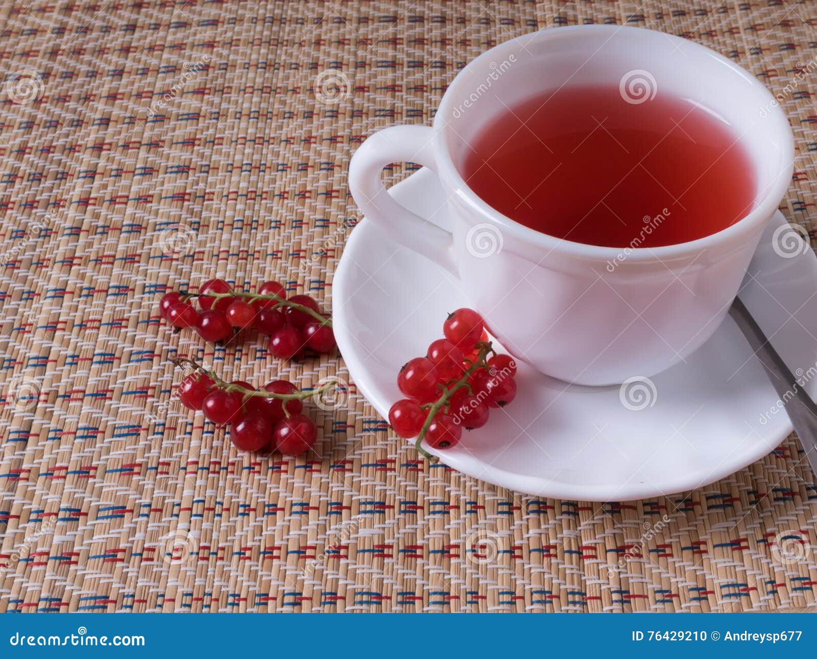 The Cup of Tea of Hibiscus and Red Currant Berries. Stock Photo - Image ...