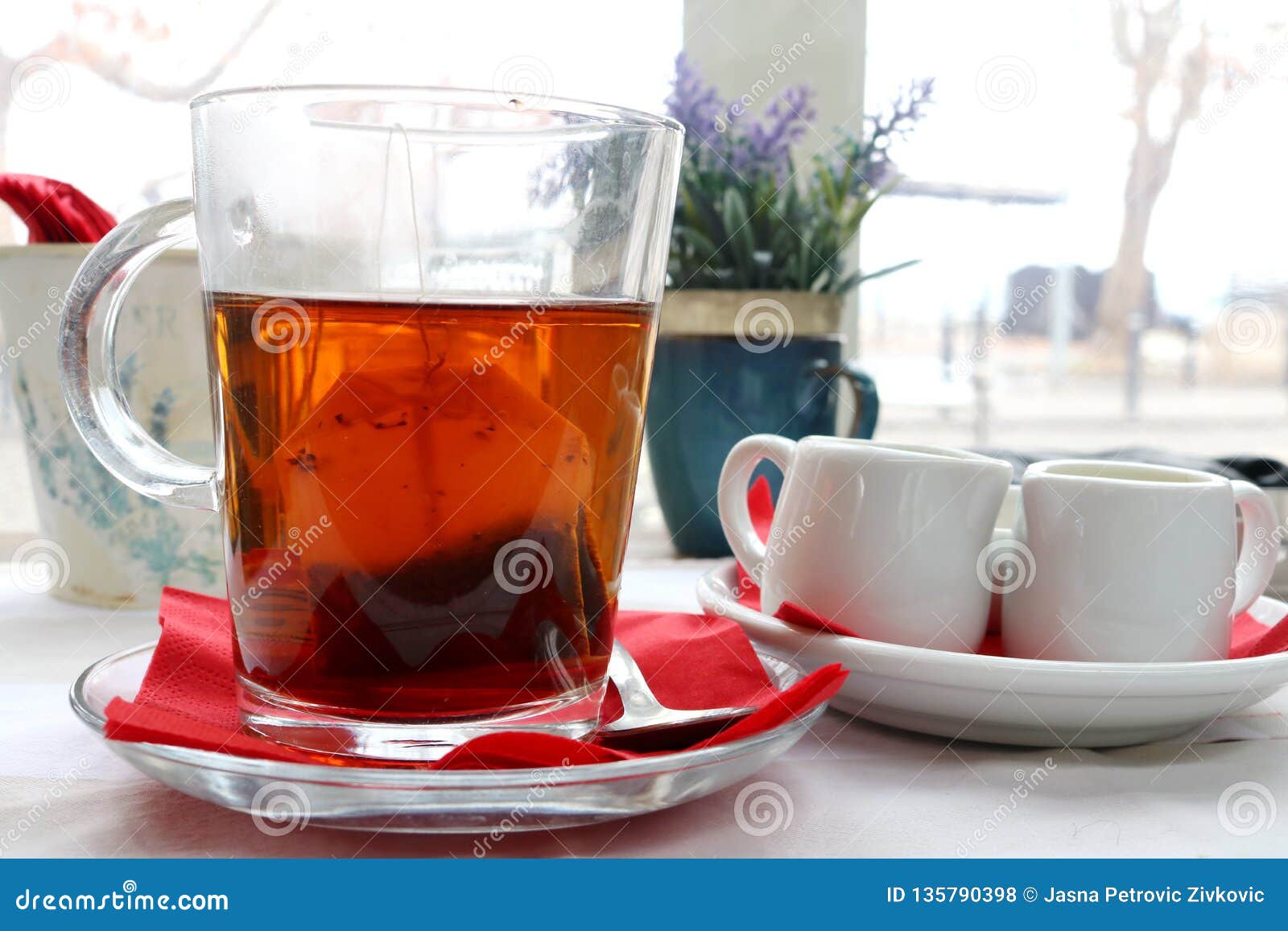 Cup of Tea, Hot Drink Scene Stock Photo - Image of backgrounds, burning ...