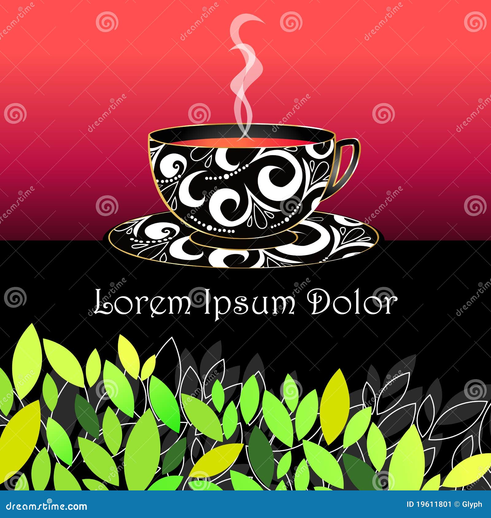 Cup of tea illustration stock vector. Illustration of floral - 19611801