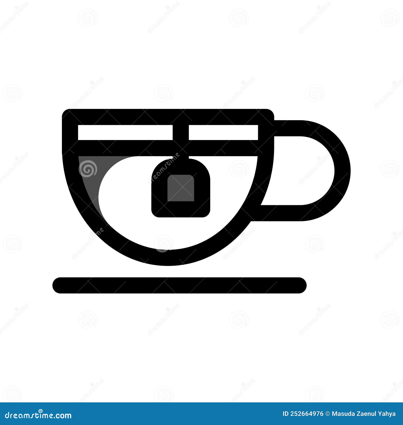 Cup of tea stock vector. Illustration of pictogram, graphic - 252664976