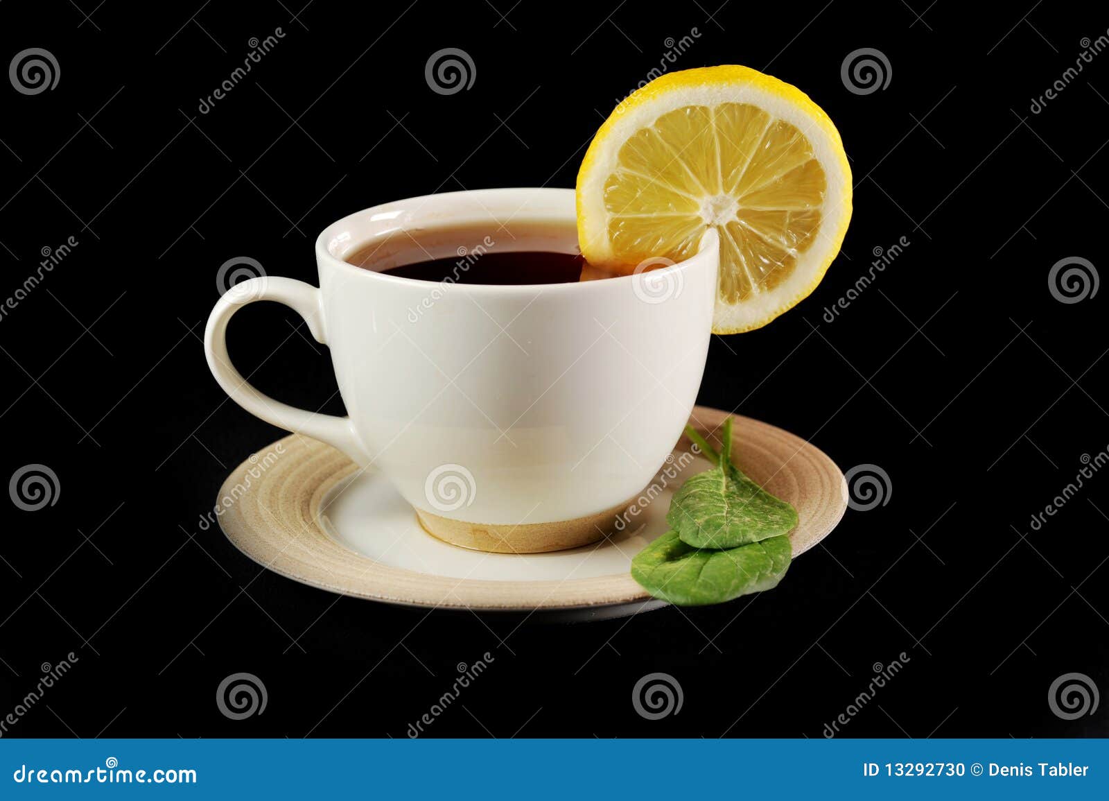 Cup of tea with lemon stock photo. Image of white, refreshment - 13292730