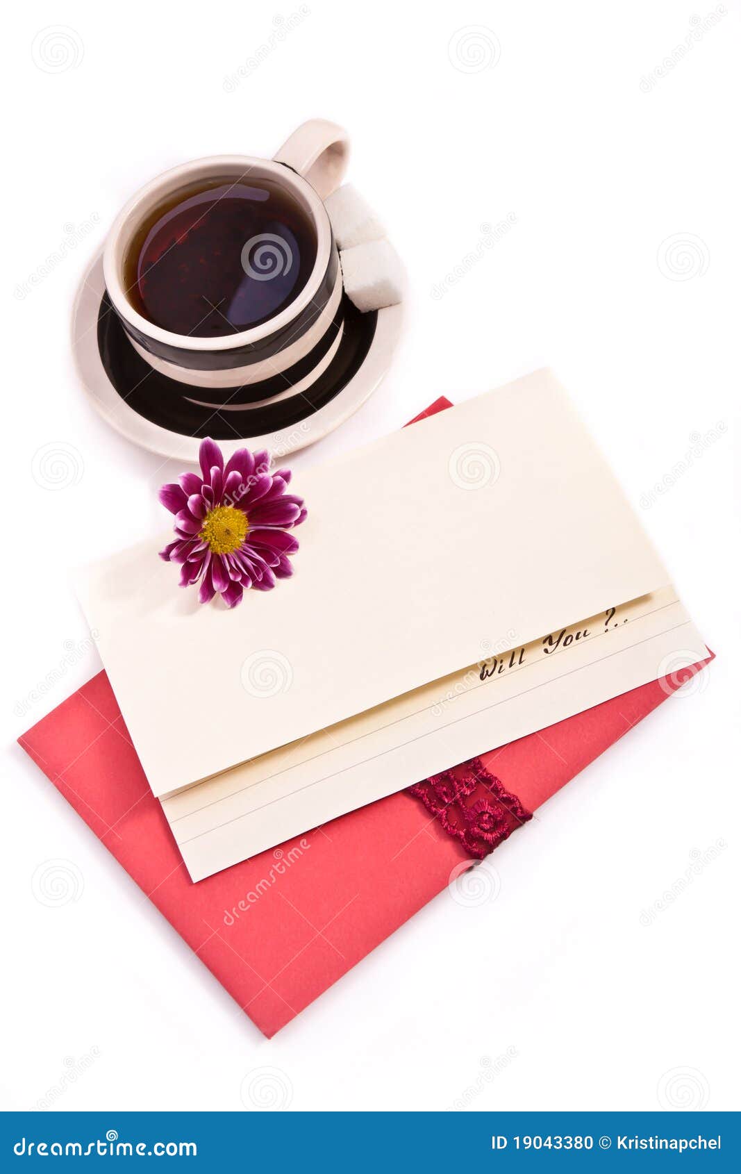Cup of tea and love letter stock photo. Image of expression - 19043380
