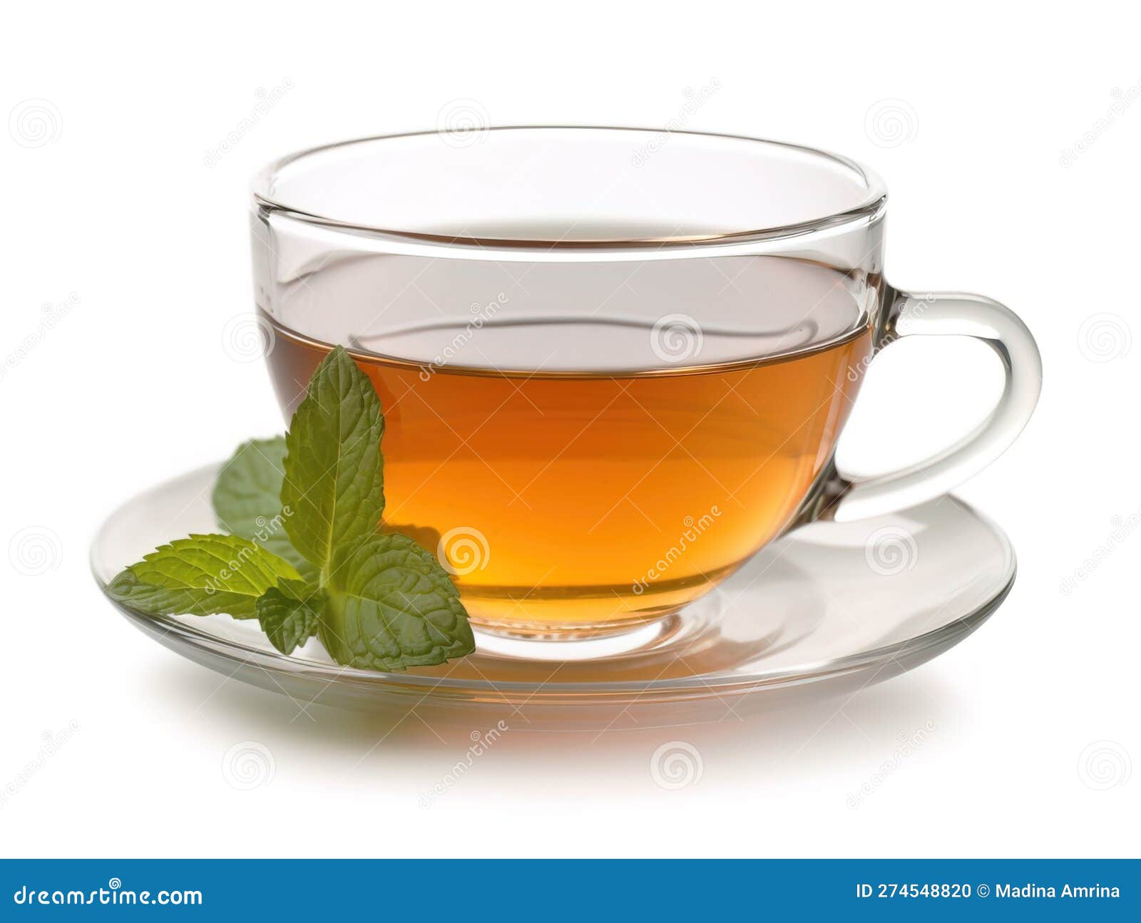 Cup of Tea with Mint Isolated on White Background. Stock Photo - Image ...