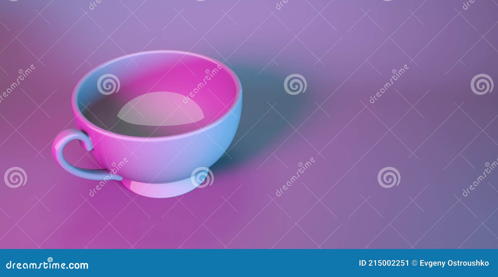 Cup for Tea in Neon Light Close-up Stock Illustration - Illustration of ...