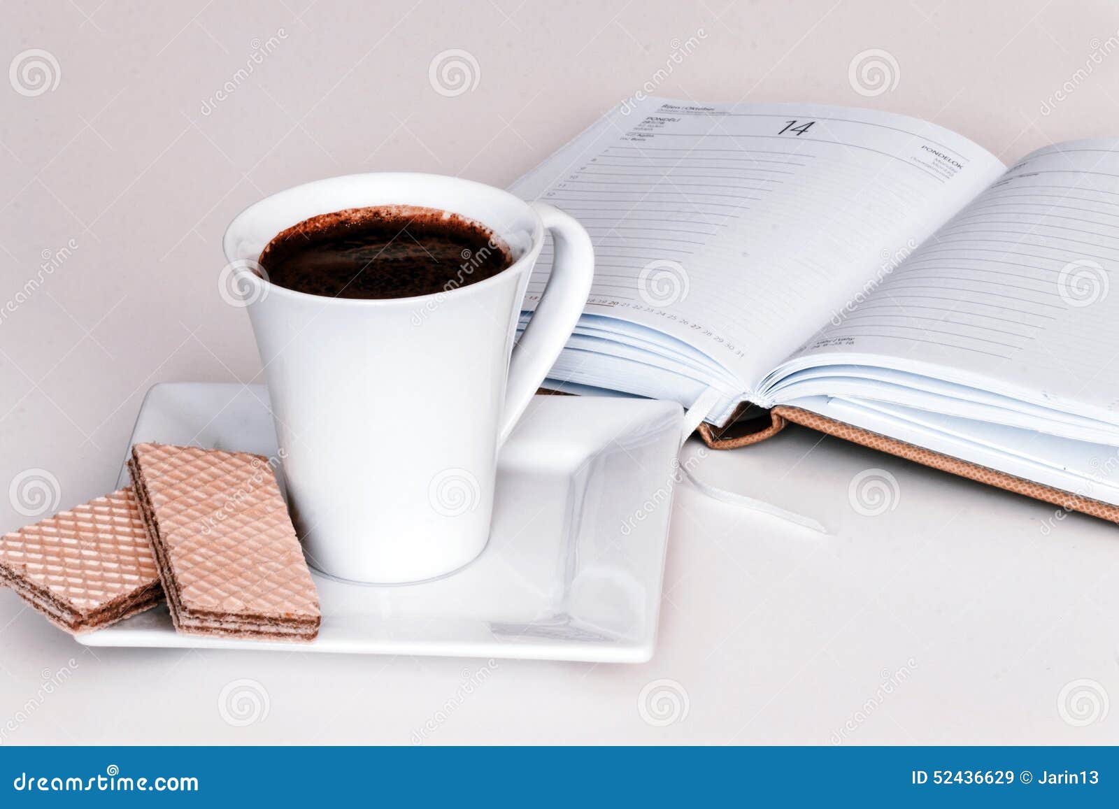 Cup of tea with notebook stock image. Image of message - 52436629