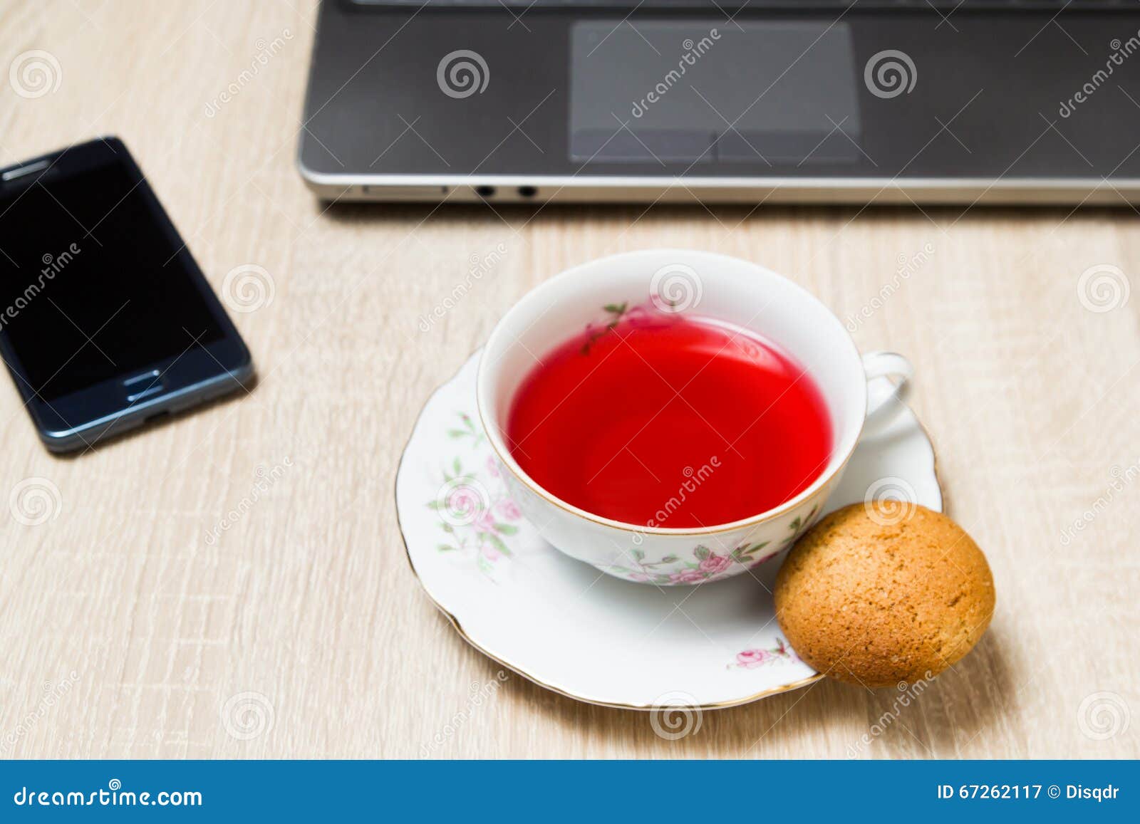 Cup of tea in office stock image. Image of porcelain - 67262117